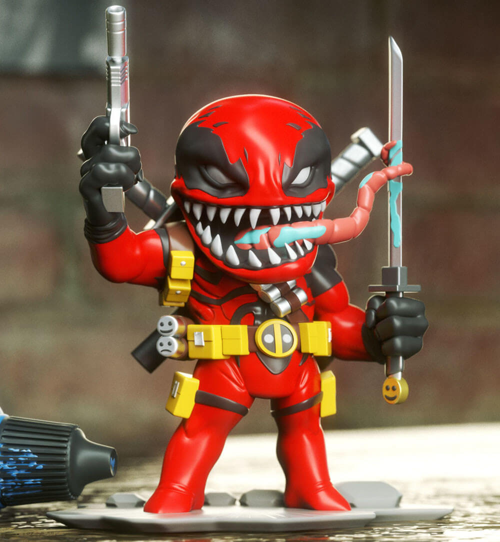Venompool Chibi - 3D Print Model by 3DModelDesigner