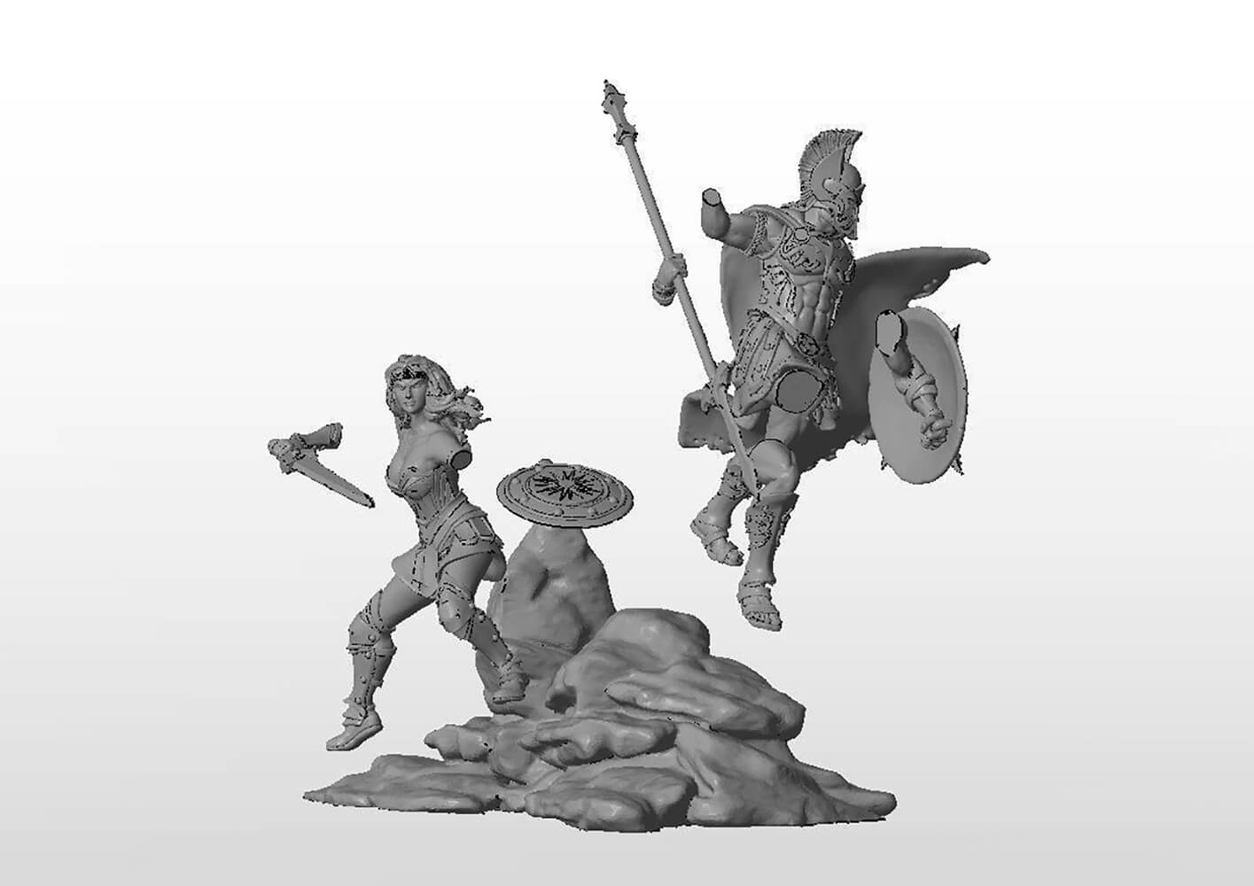 Wonder Woman and Batman Spartman - 3D Model by 3DModelDesigner