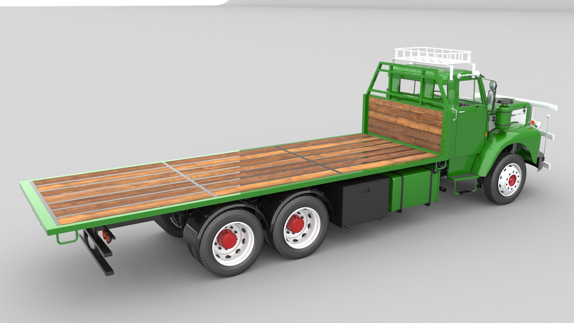 1975 Flatbed Truck - 3D Model by 3dmodelgarage