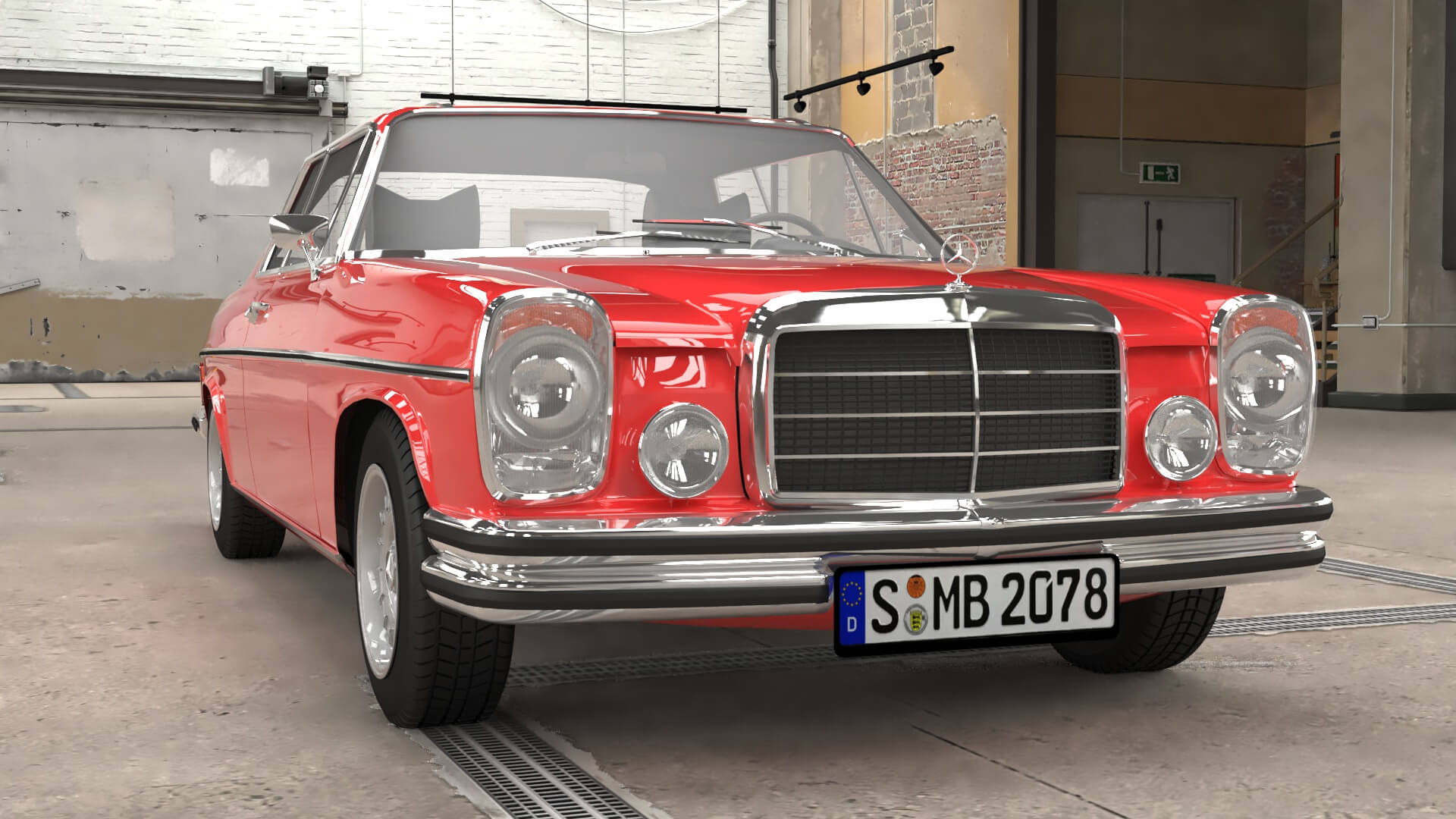 Mercedes Benz W114 C 280 Coupe - 3D Model by 3dmodelgarage
