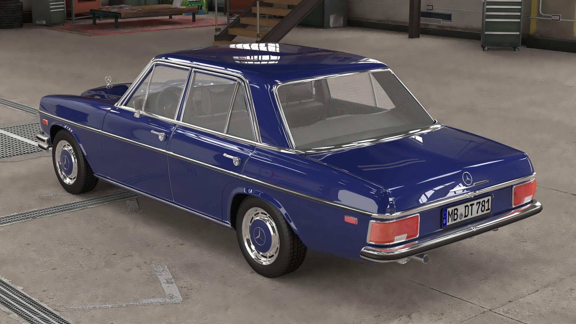 Mercedes Benz W114 Sedan - 3D Model by 3dmodelgarage
