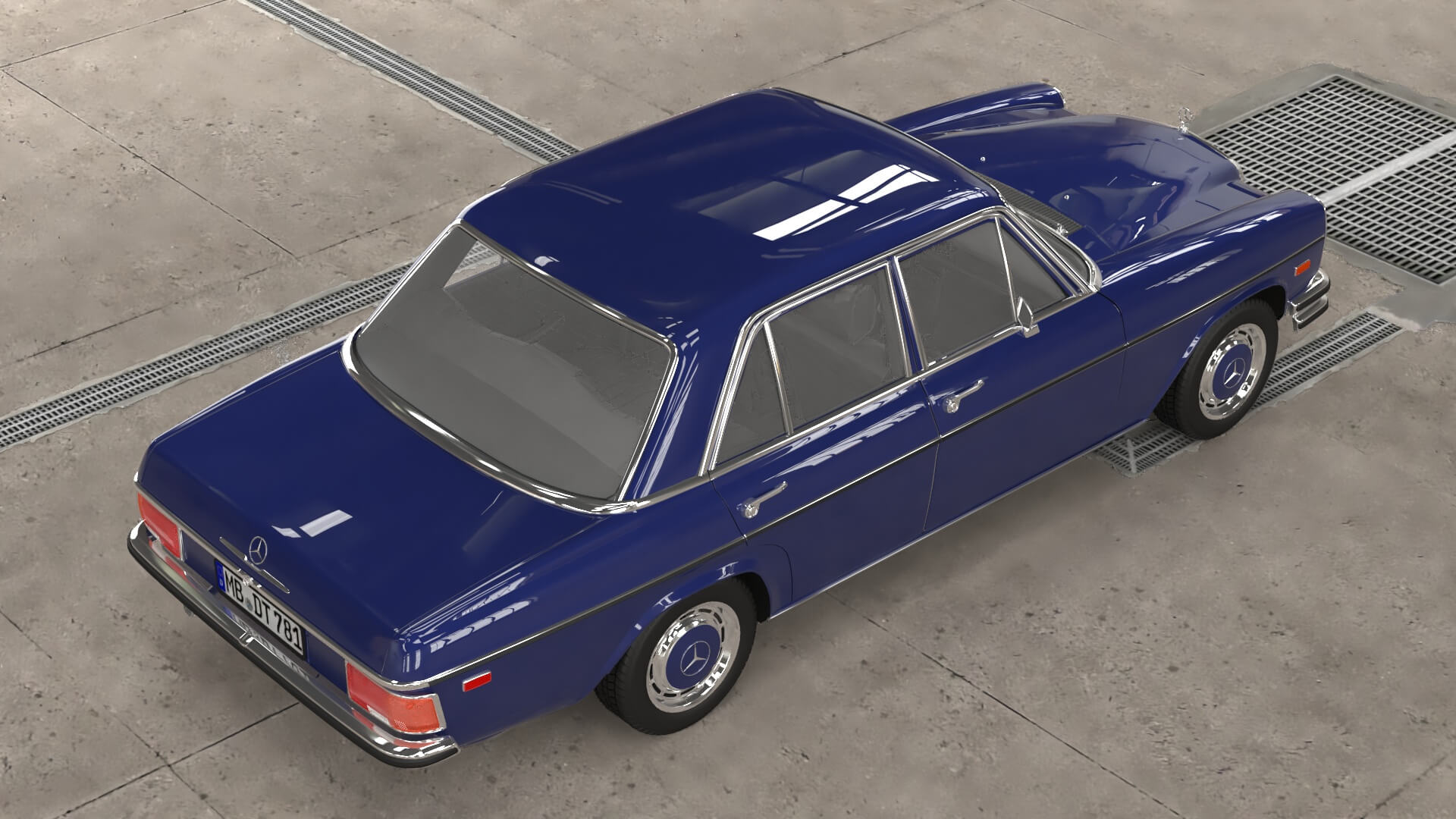 Mercedes Benz W114 Sedan - 3D Model by 3dmodelgarage