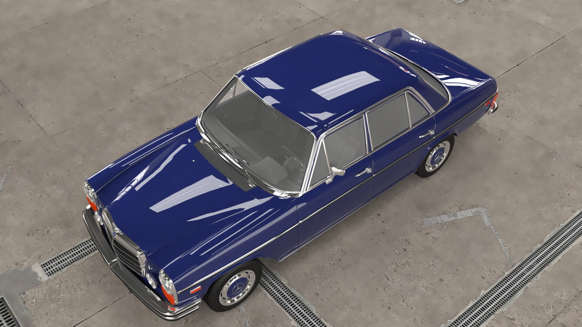 Mercedes Benz W114 Sedan - 3D Model by 3dmodelgarage