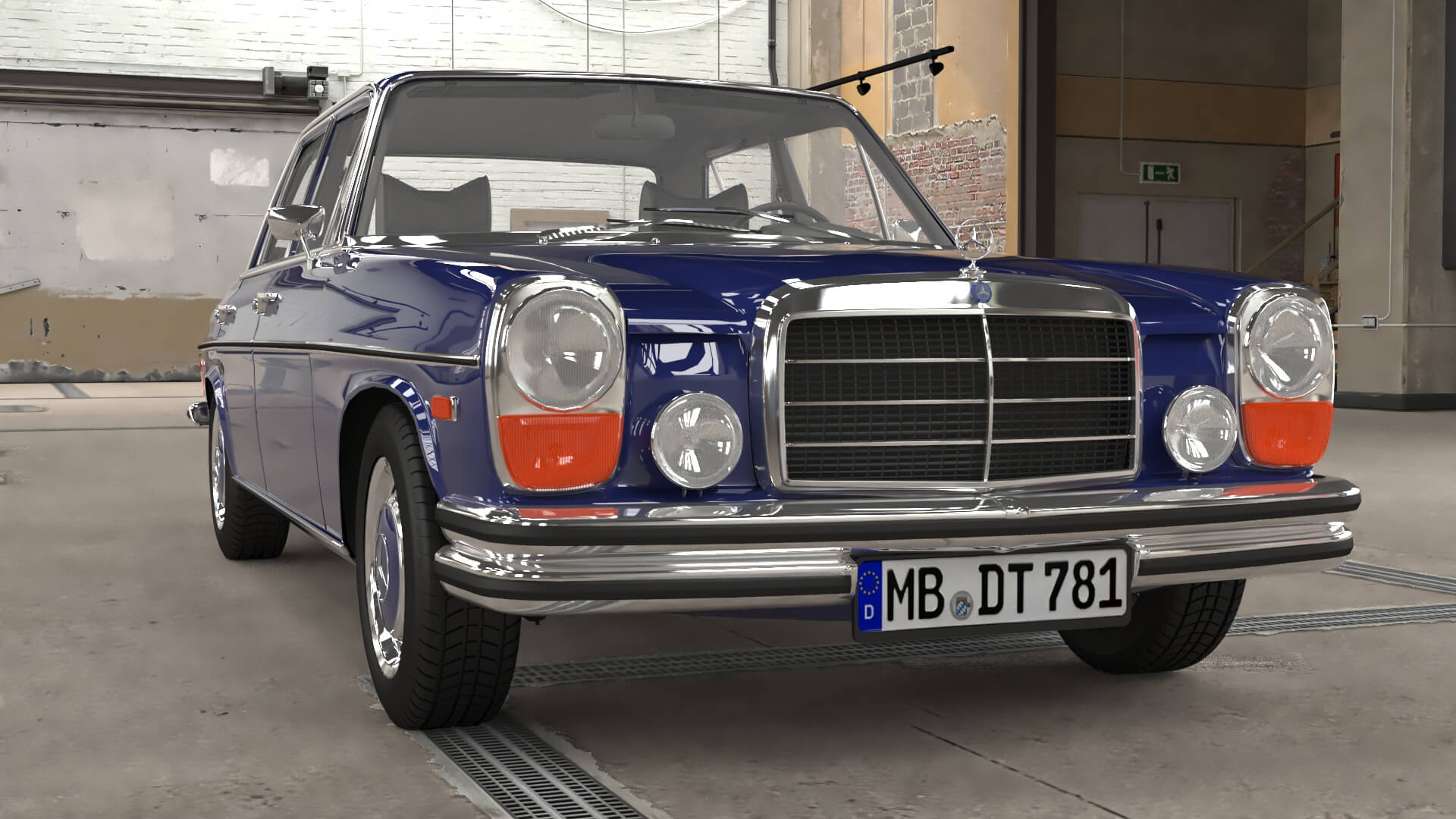 Mercedes Benz W114 Sedan - 3D Model by 3dmodelgarage
