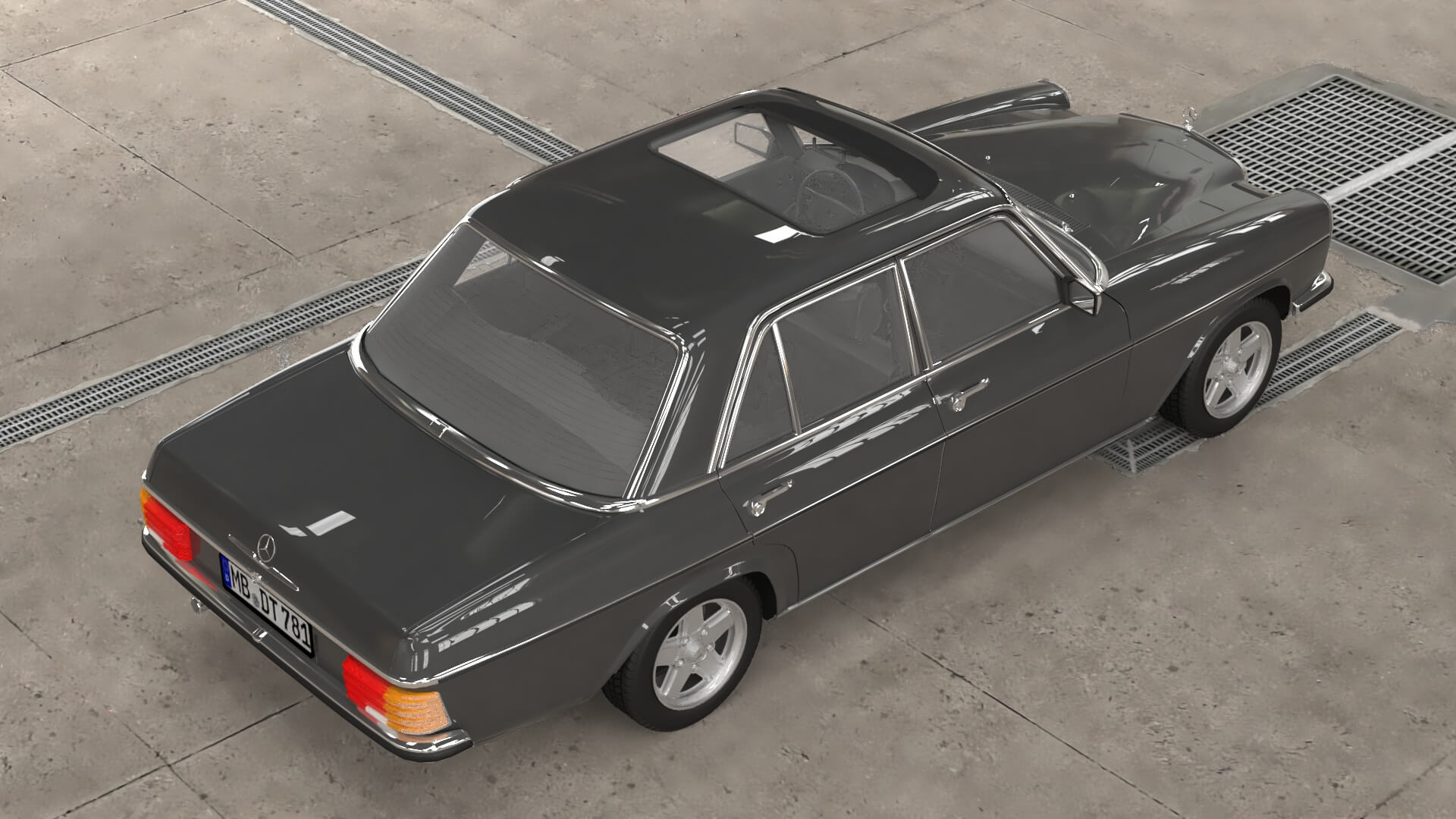 Mercedes Benz W115 Sedan - 3D Model by 3dmodelgarage