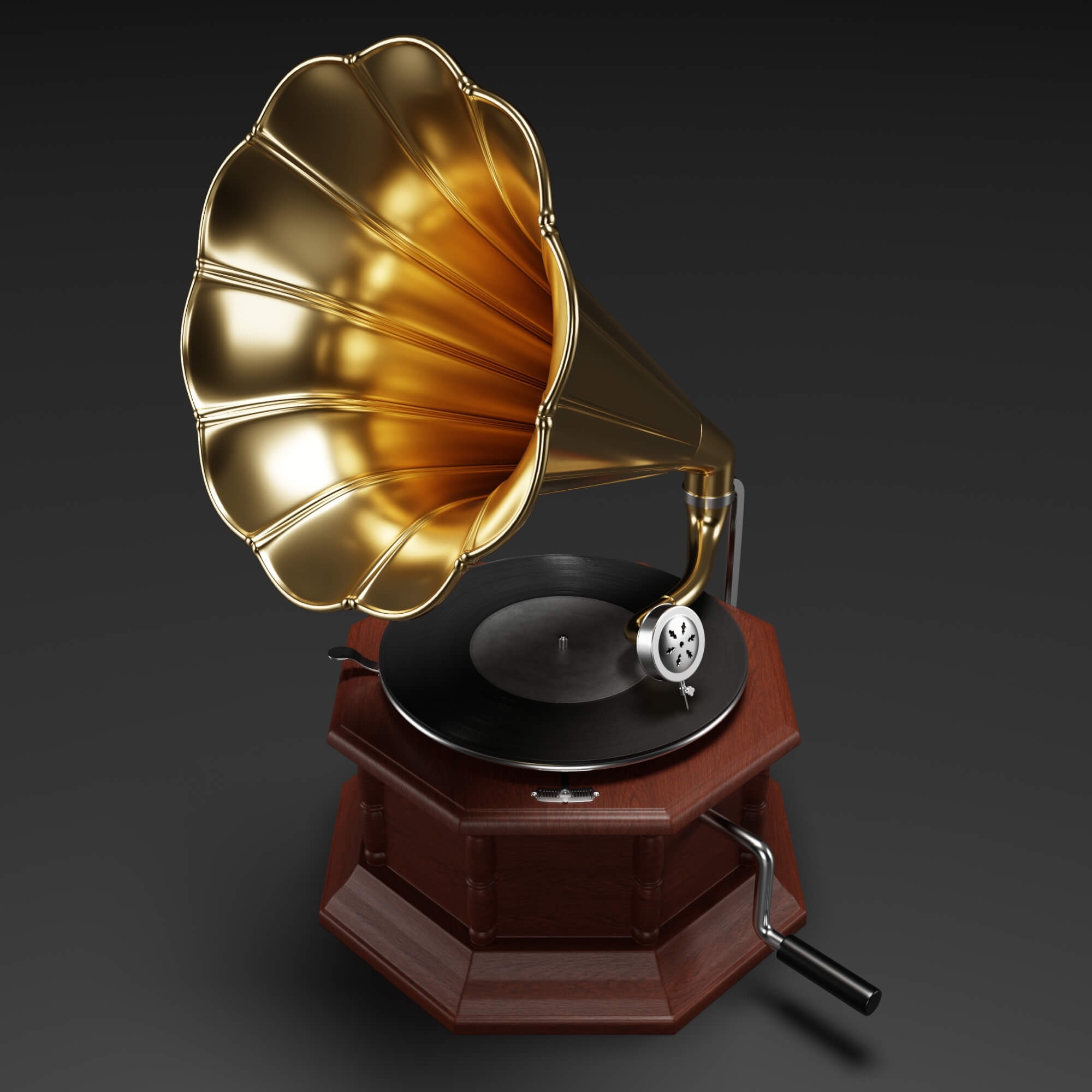 Antique Vintage Gramophone - 3D Model by 3DModelingCorp
