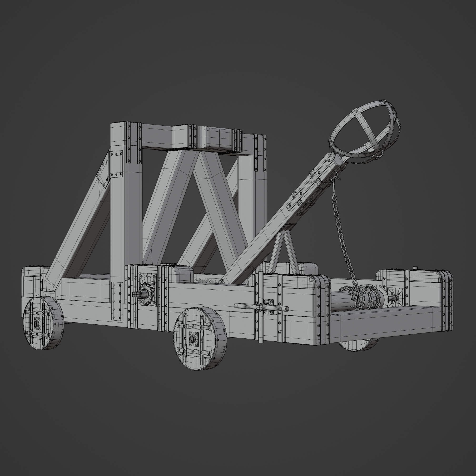 Ancient Catapult - 3D Model by 3DModelingCorp