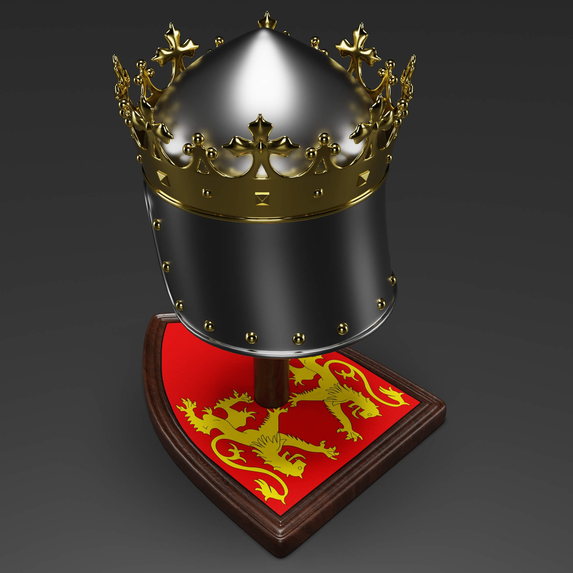 Medieval Helmet King Crown - 3D Model by 3DModelingCorp