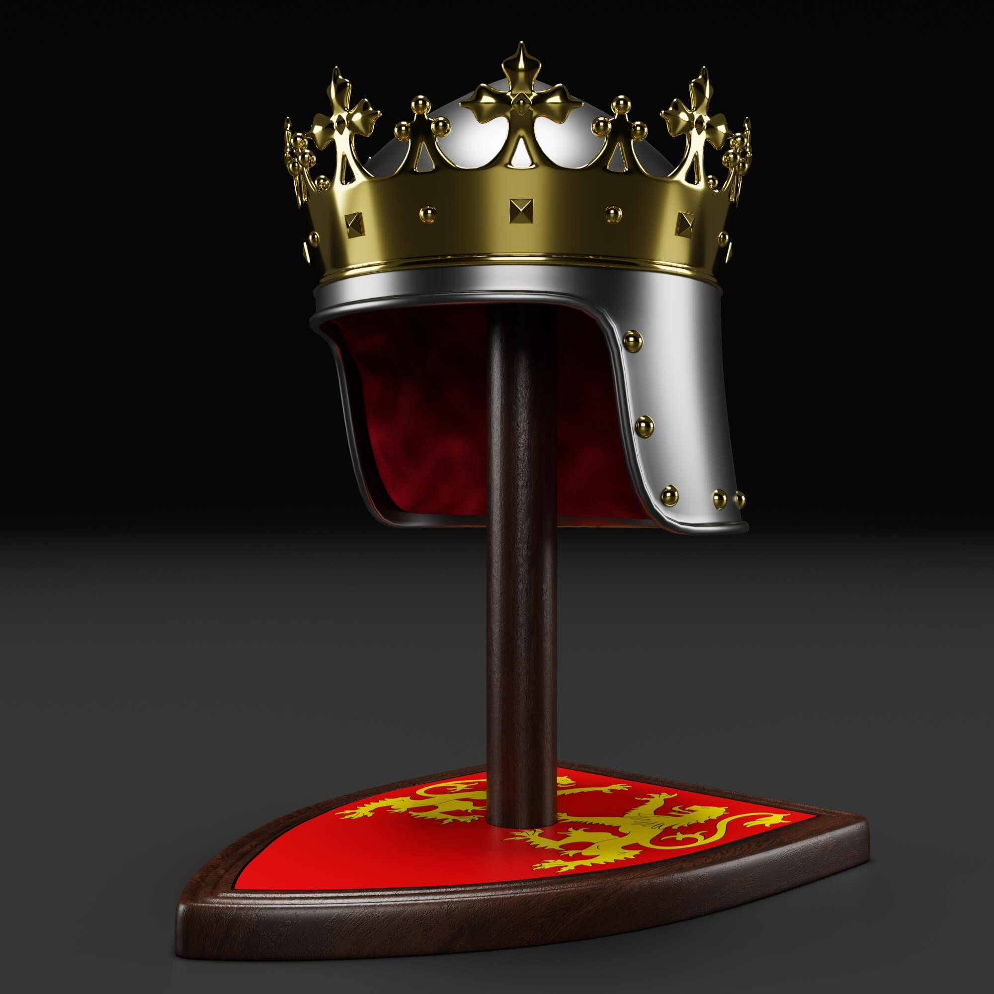 Medieval Helmet King Crown - 3D Model by 3DModelingCorp