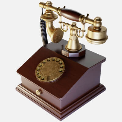Old Telephone - 3D Model by 3DModelingCorp