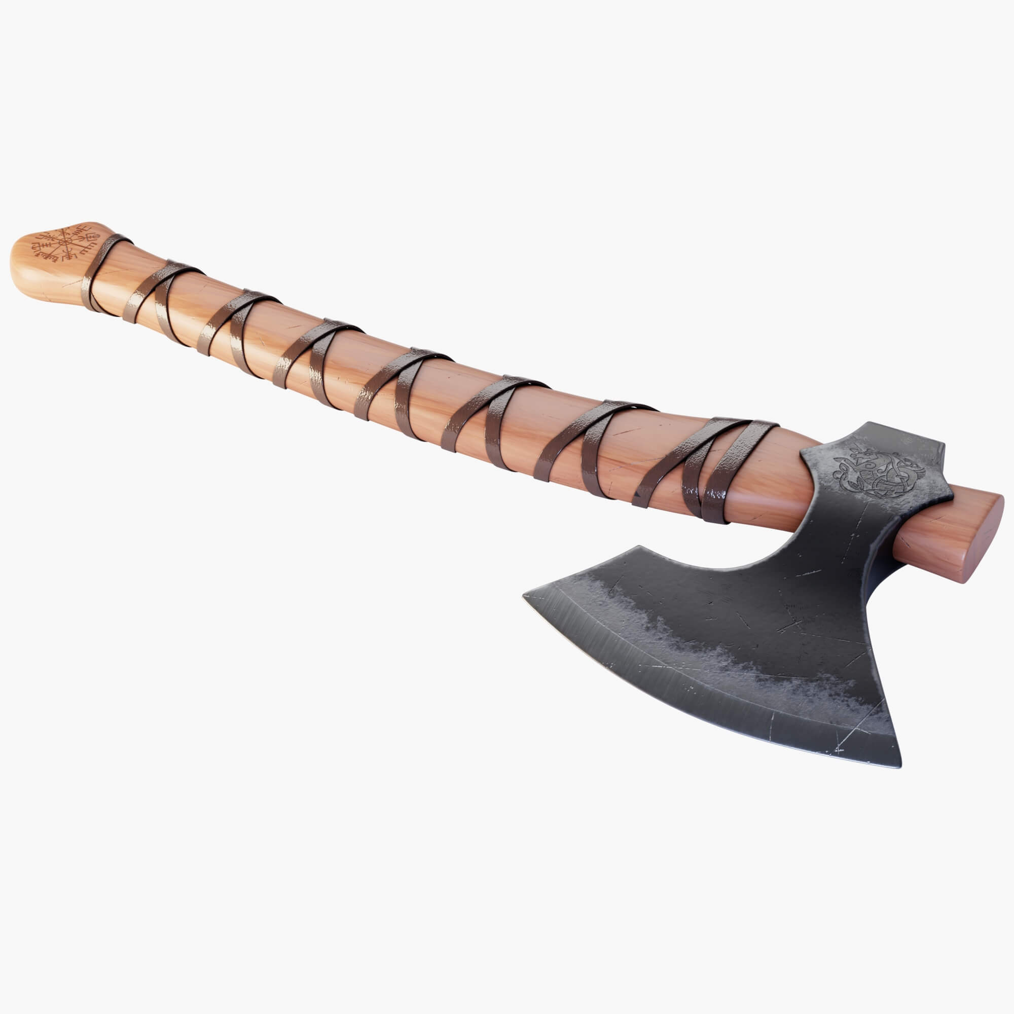 Battle Viking Axe - 3D Model by 3DModelingCorp