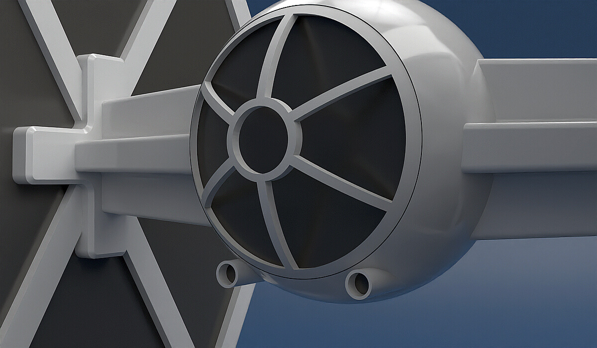 3D Printable Tie Fighter Simplified by 3dmodelsbyme
