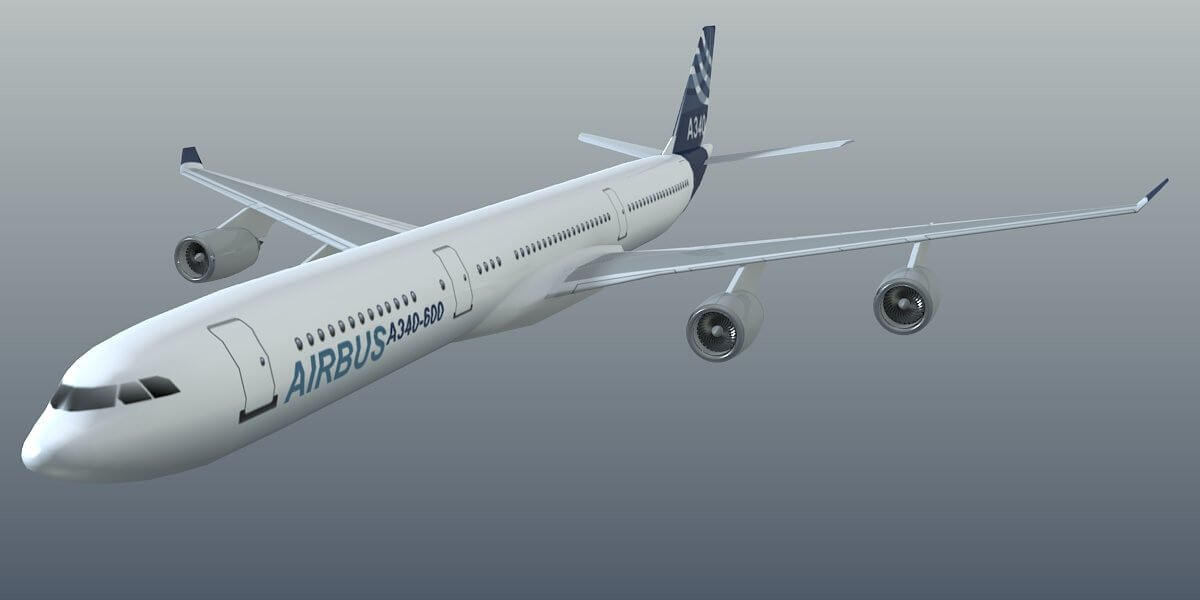 Airbus A340-600 Commercial Jet 3D Model by 3dmodelsbyme