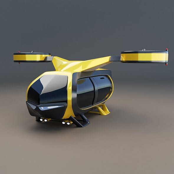 Flying Taxi Concept - 3D Model by 3dmodelsbyme
