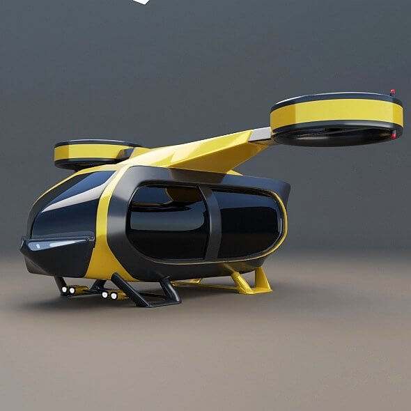 Flying Taxi Concept - 3D Model by 3dmodelsbyme