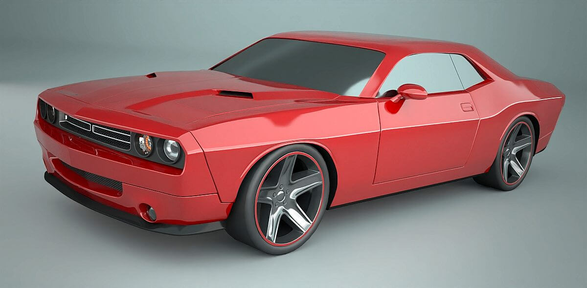Dodge Challenger 2008 Muscle Car Restyled 3D Render