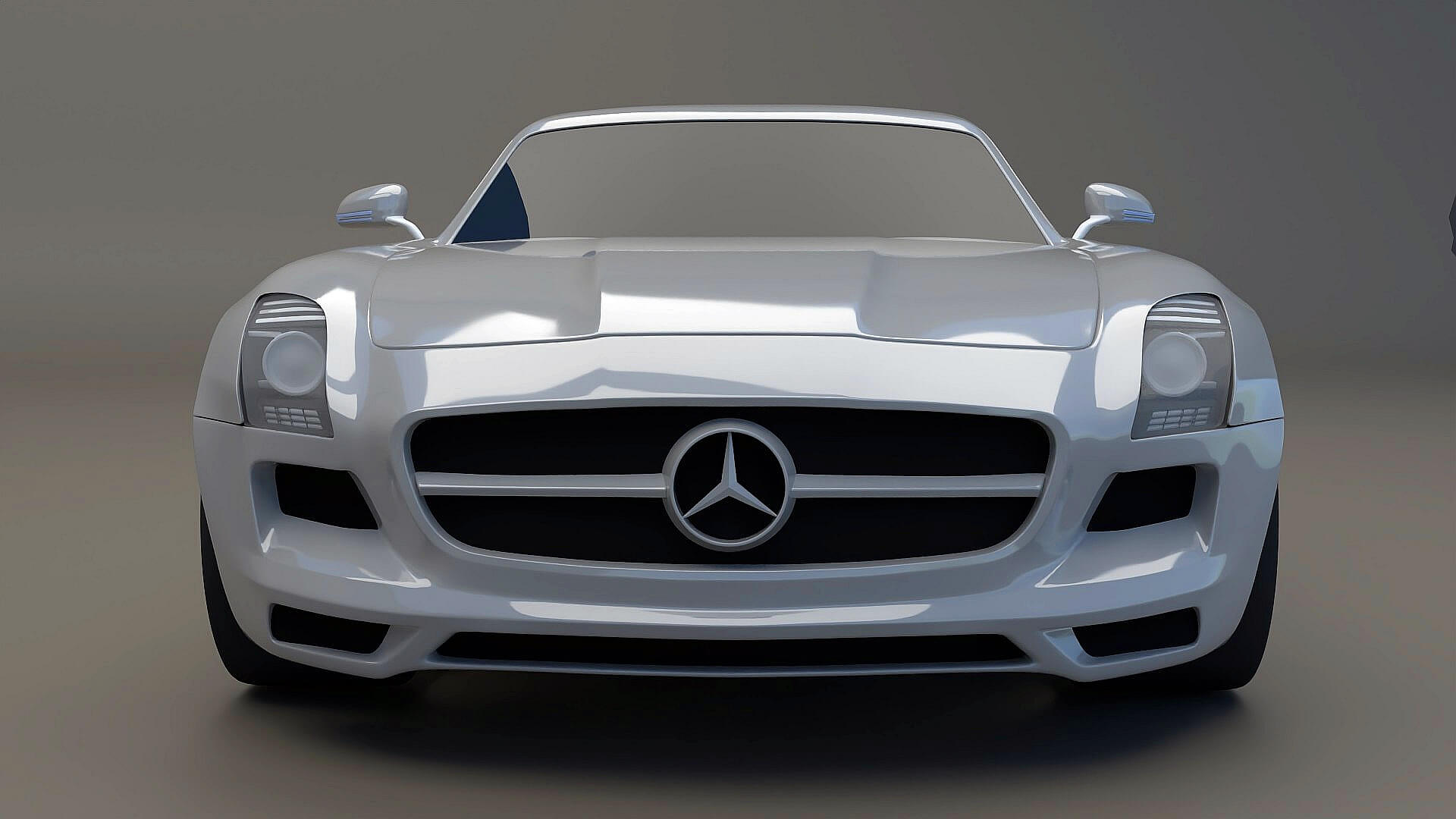 Mercedes SLS Retro Styled 3D Render, Digital Art by 3dmodelsbyme