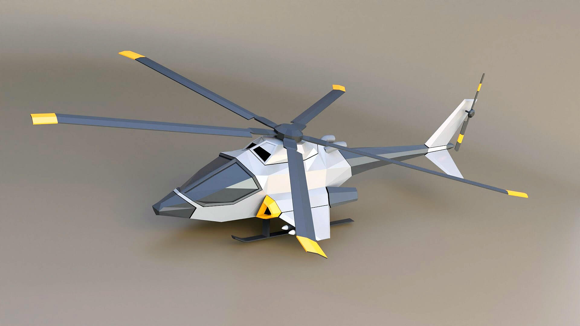 Lowpoly Military Helicopter - 3D Model by 3dmodelsbyme
