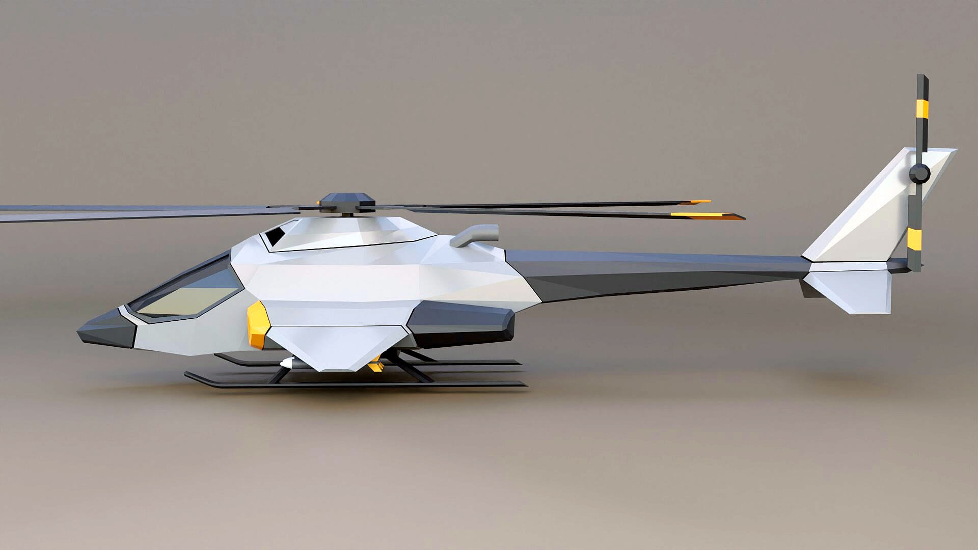 Lowpoly Military Helicopter - 3D Model by 3dmodelsbyme