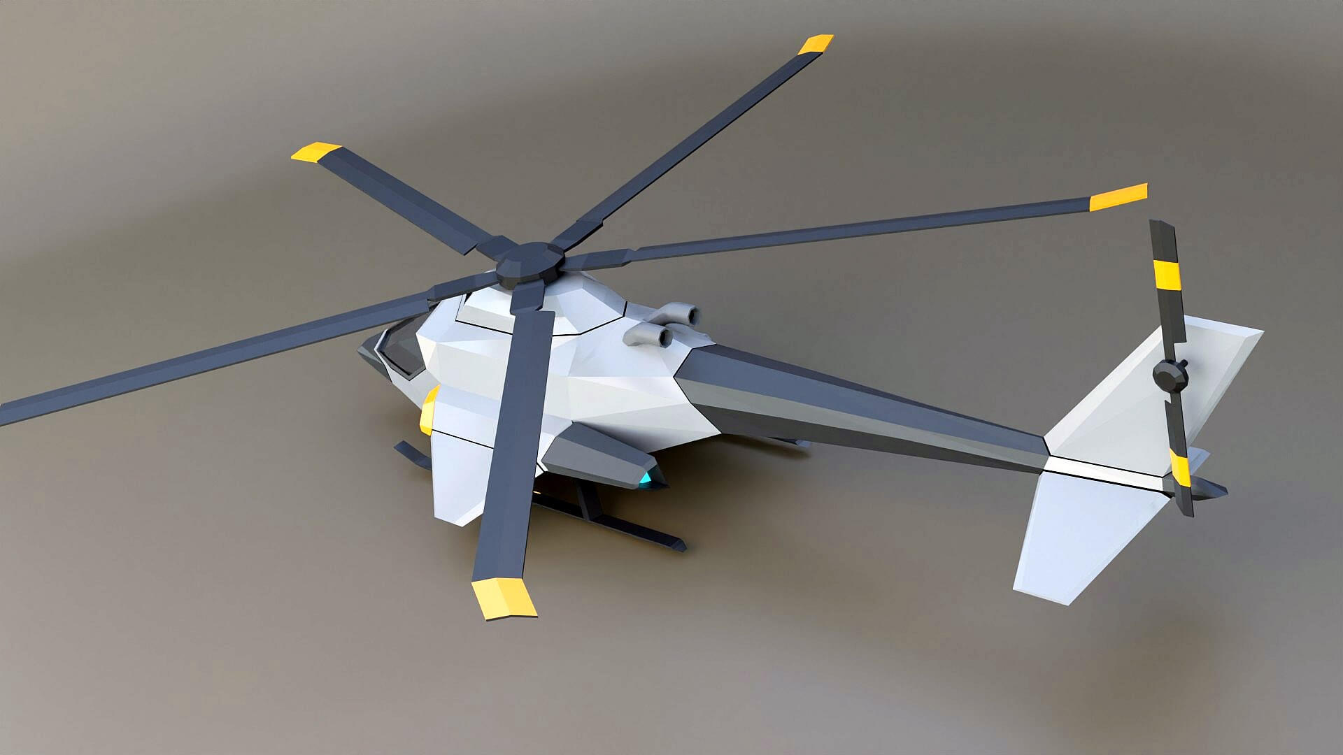 Lowpoly Military Helicopter - 3D Model by 3dmodelsbyme