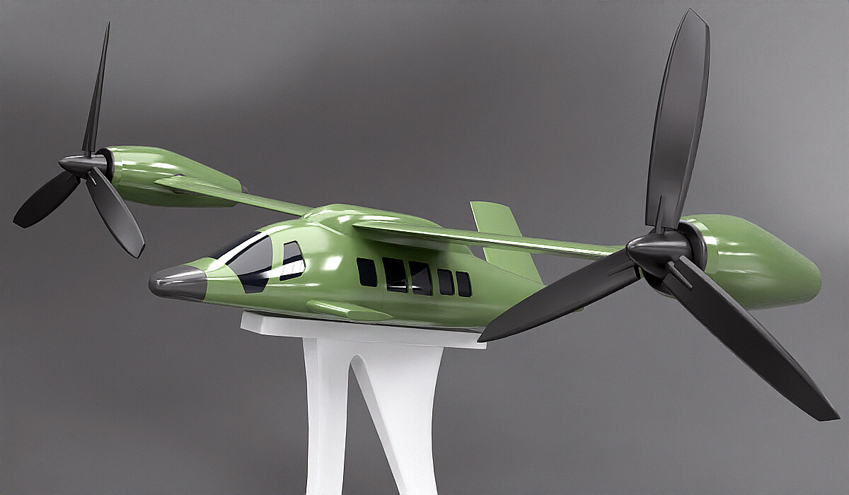 3D Printable VTOL Aircraft Concept by 3dmodelsbyme