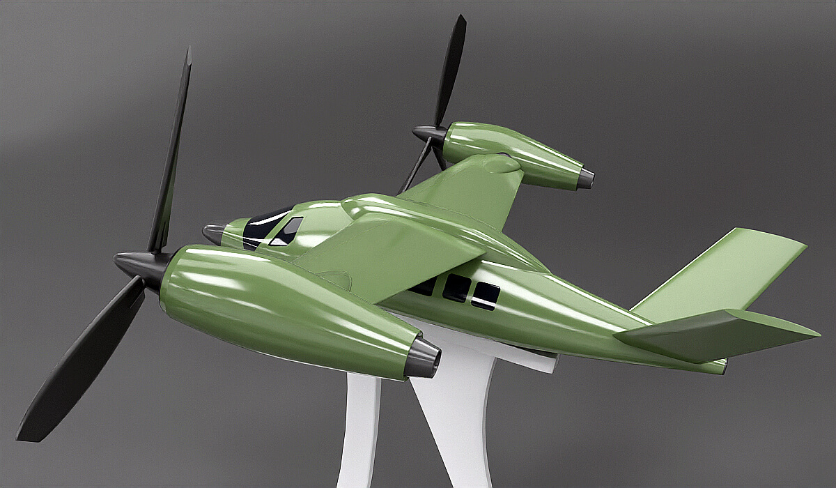 3D Printable VTOL Aircraft Concept by 3dmodelsbyme