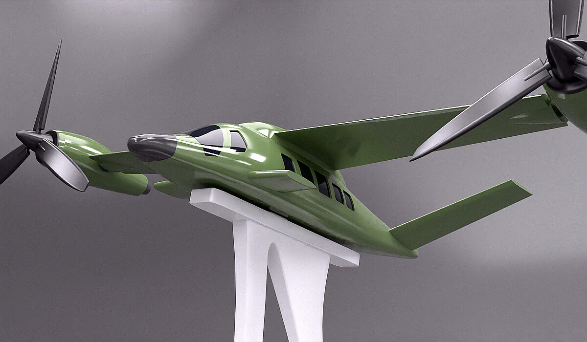 3D Printable VTOL Aircraft Concept by 3dmodelsbyme