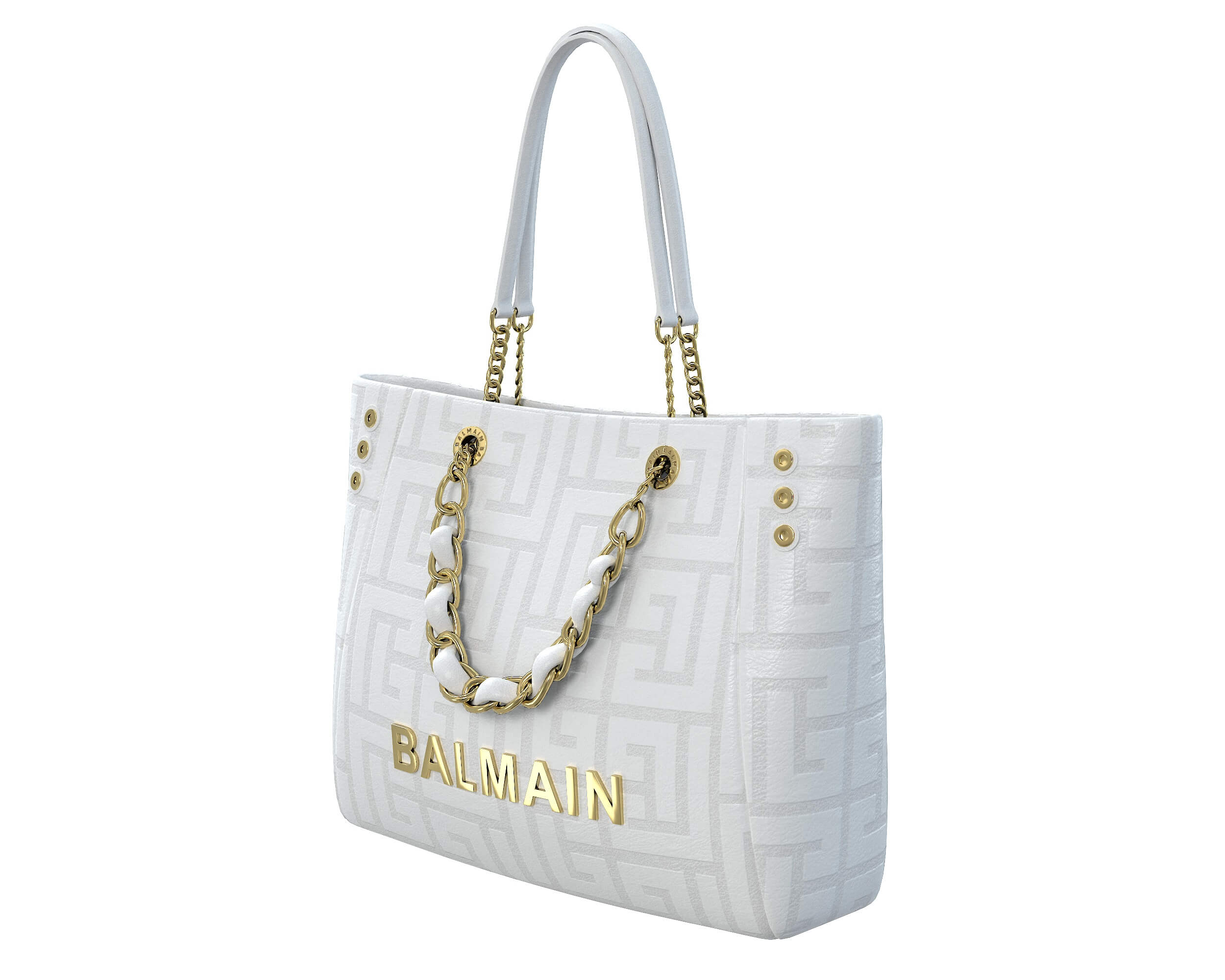 Balmain 1945 Soft Jacquard Tote Bag White - 3D Model by 3dmonk