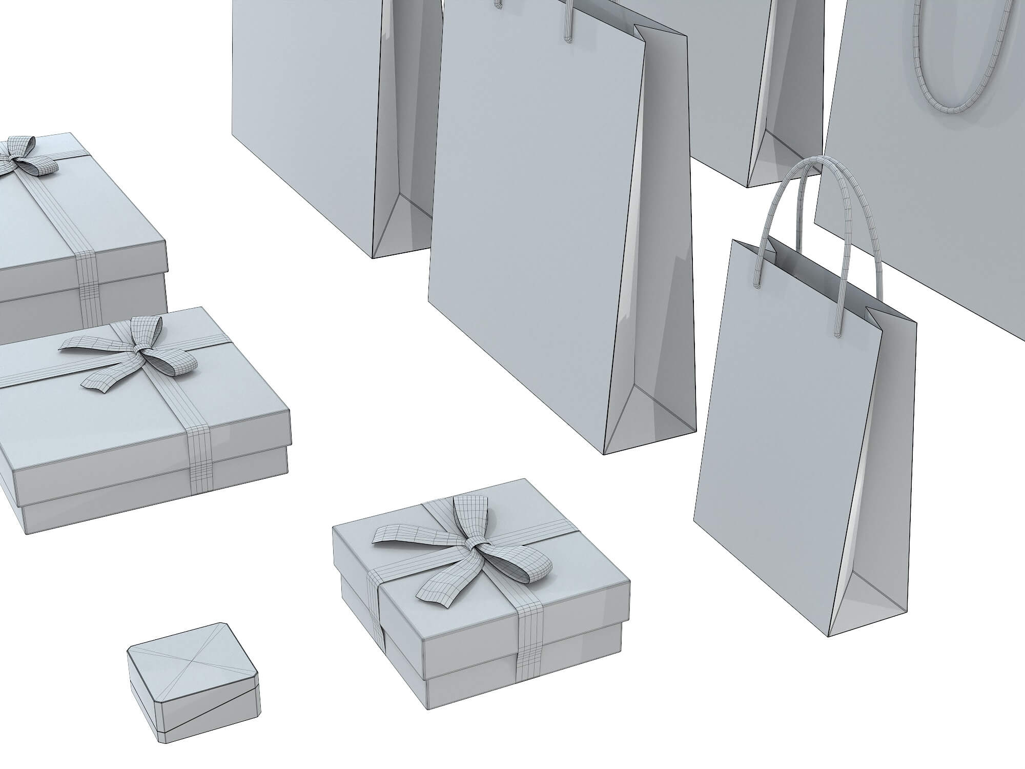 Cartier Gift Packaging Boxes and Paper Bags - 3D Model by 3dmonk