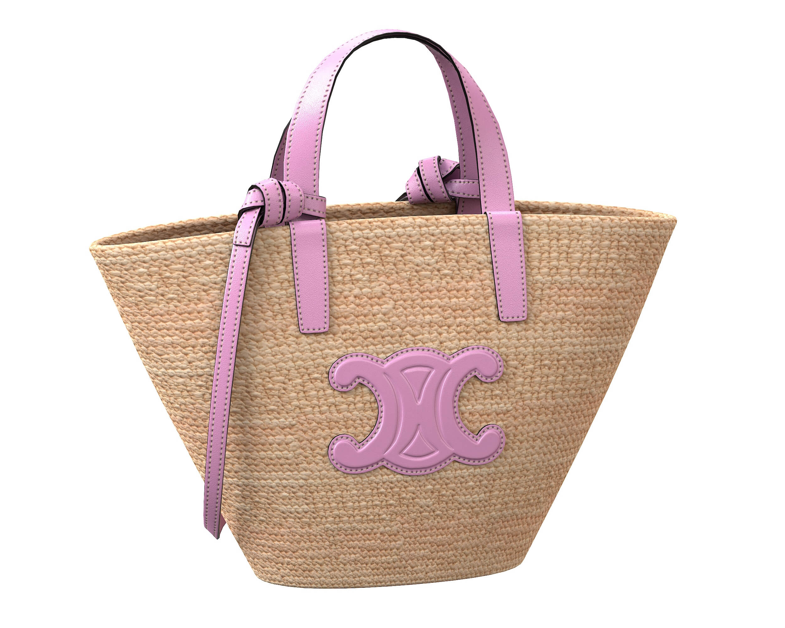 Celine Triomphe Classic Pannier Basket Bag in Raffia - 3D Model by 3dmonk