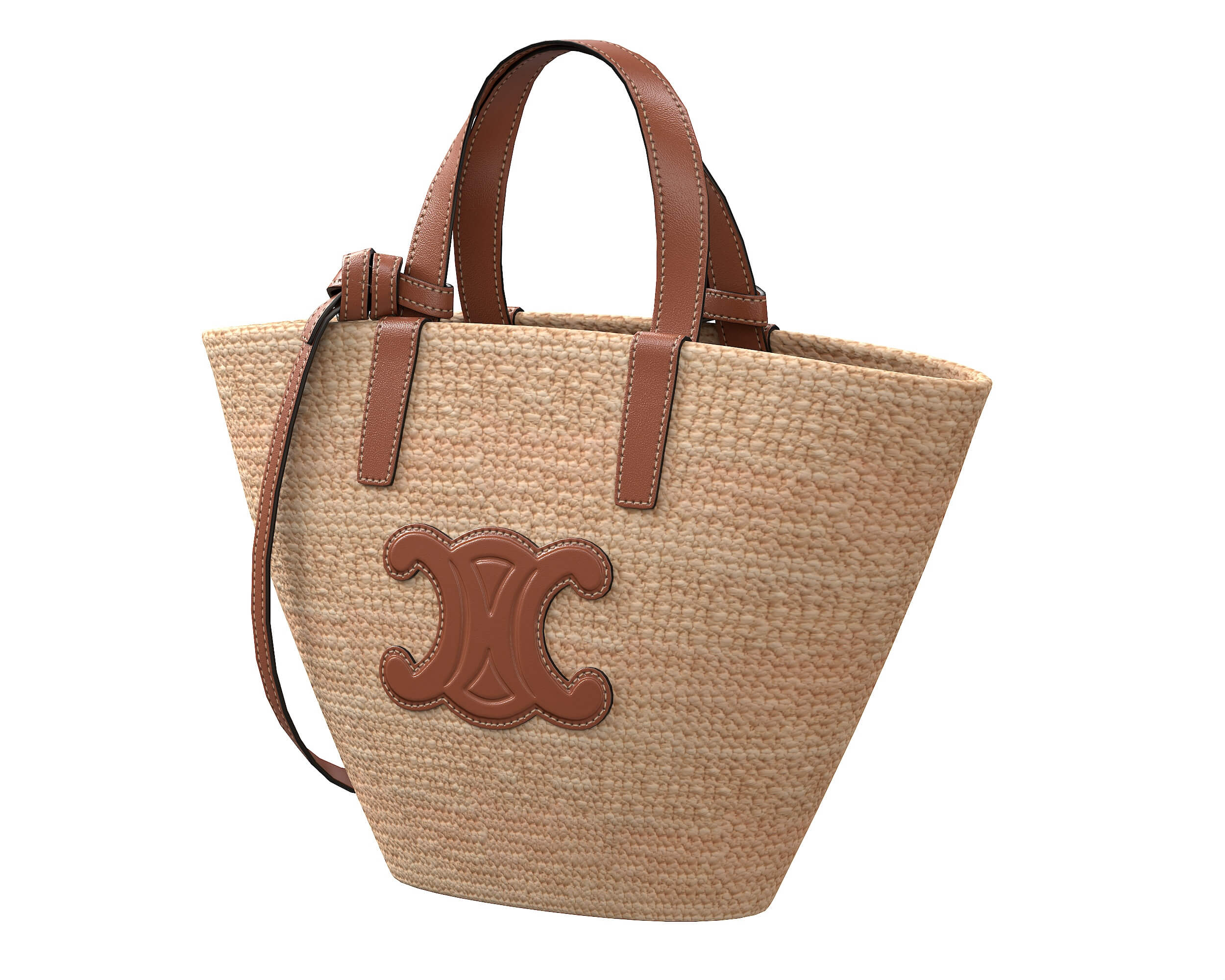 Celine Triomphe Classic Pannier Basket Bag in Raffia - 3D Model by 3dmonk