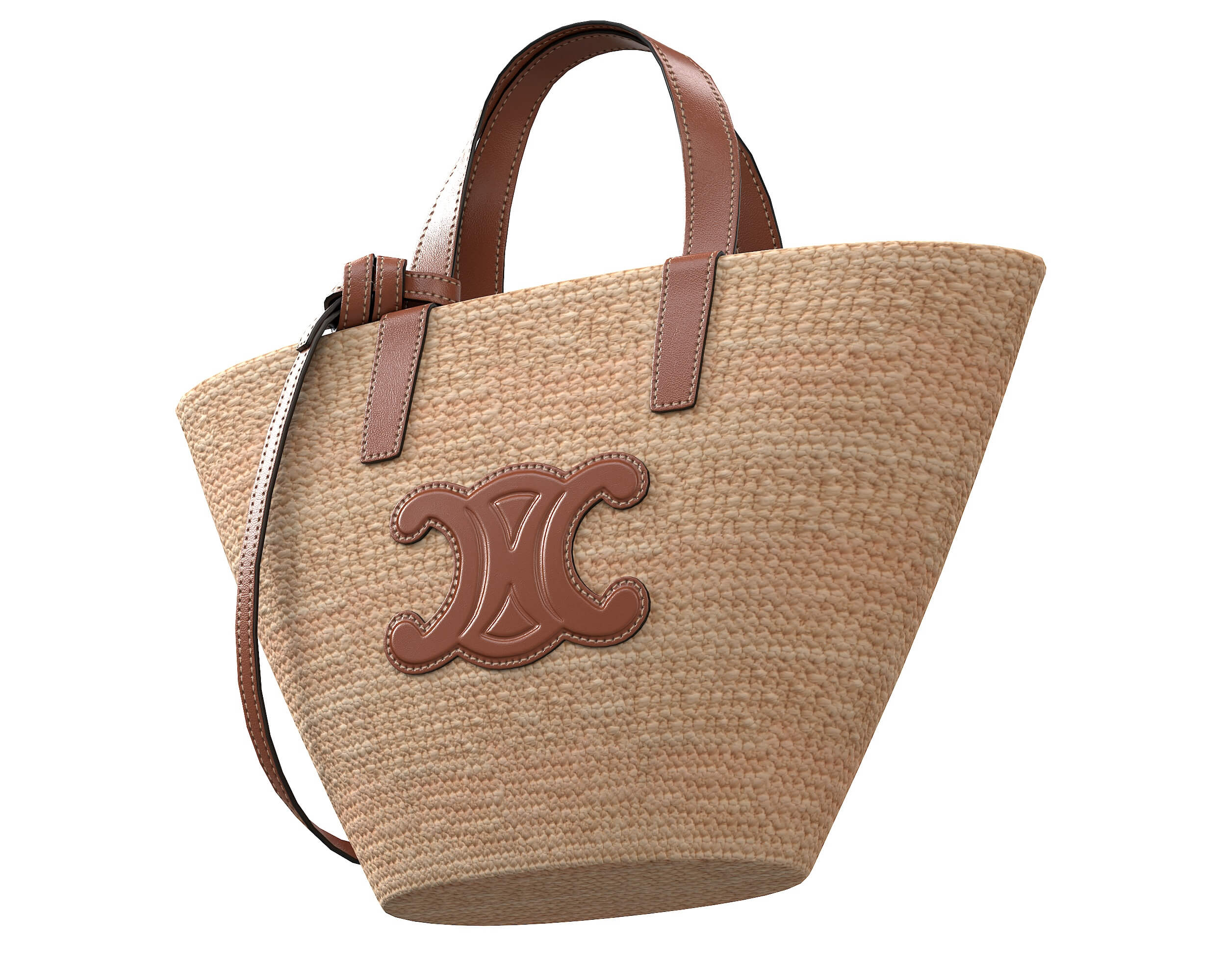 Celine Triomphe Classic Pannier Basket Bag in Raffia - 3D Model by 3dmonk