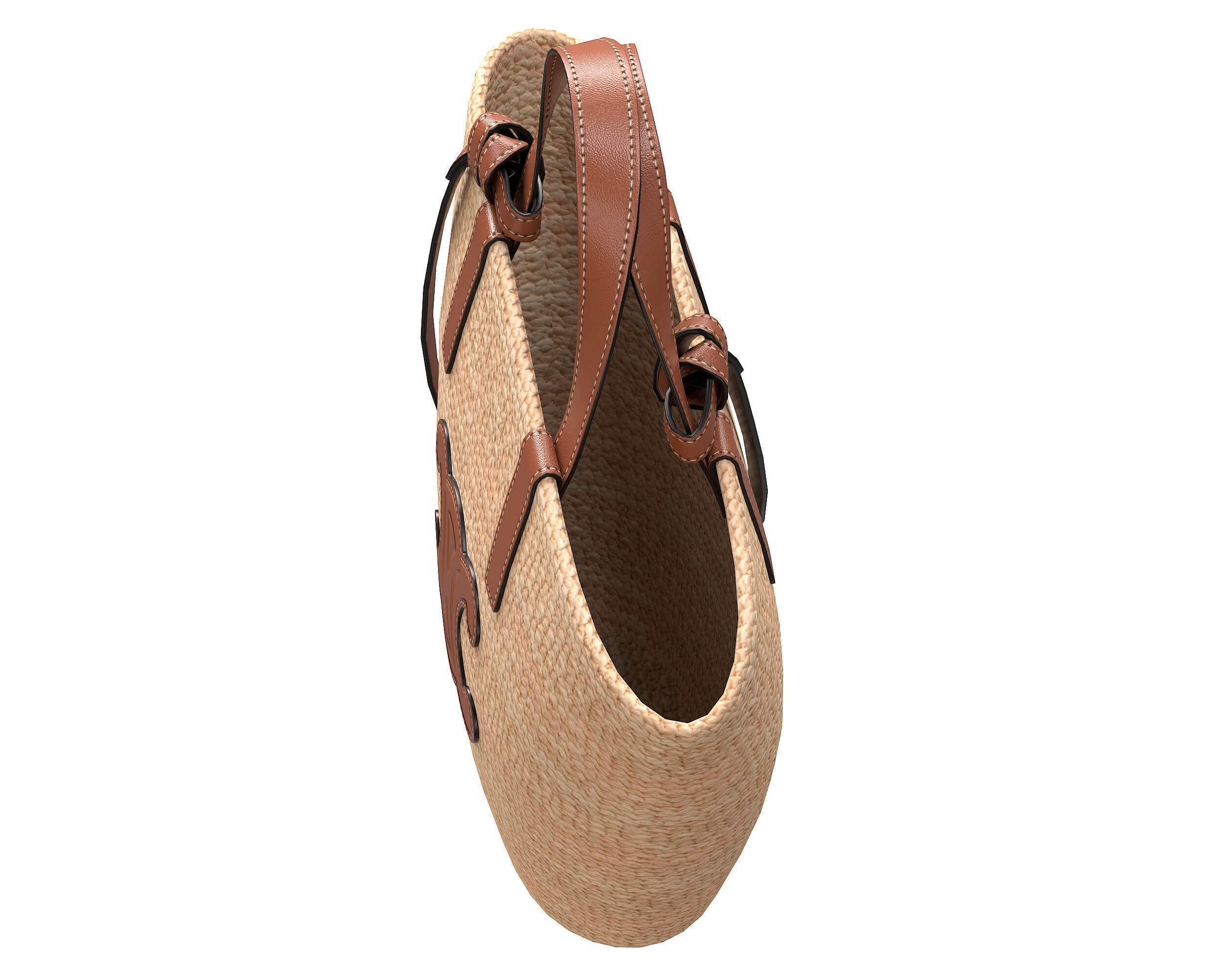 Celine Triomphe Classic Pannier Basket Bag in Raffia - 3D Model by 3dmonk