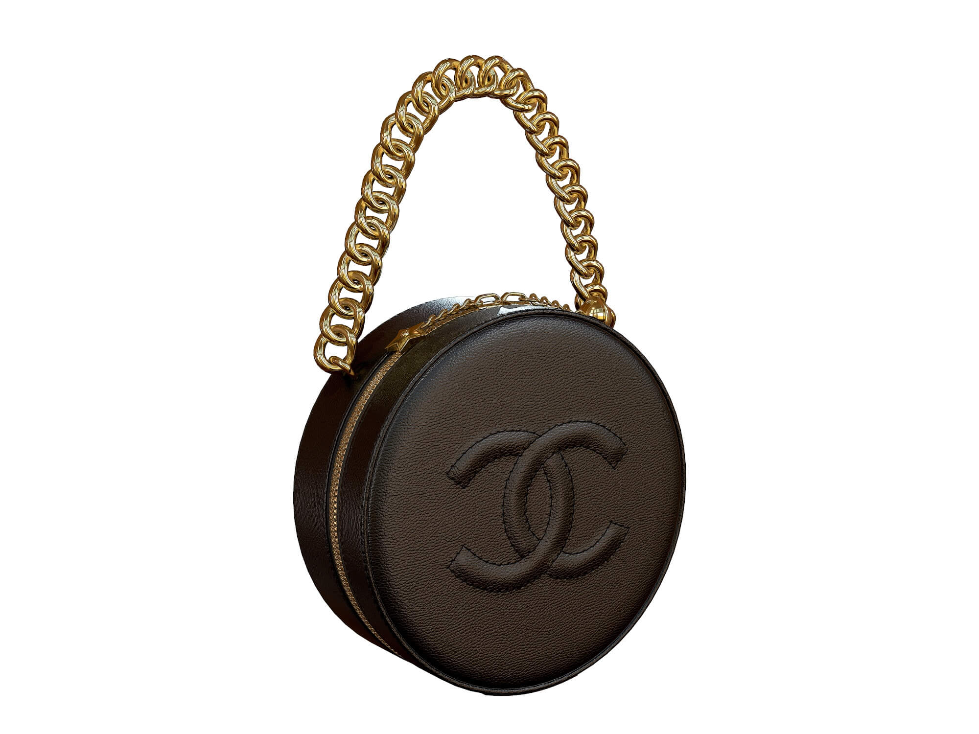 Chanel Chain Bag Round Earth Big Logo Black - 3D Model by 3dmonk