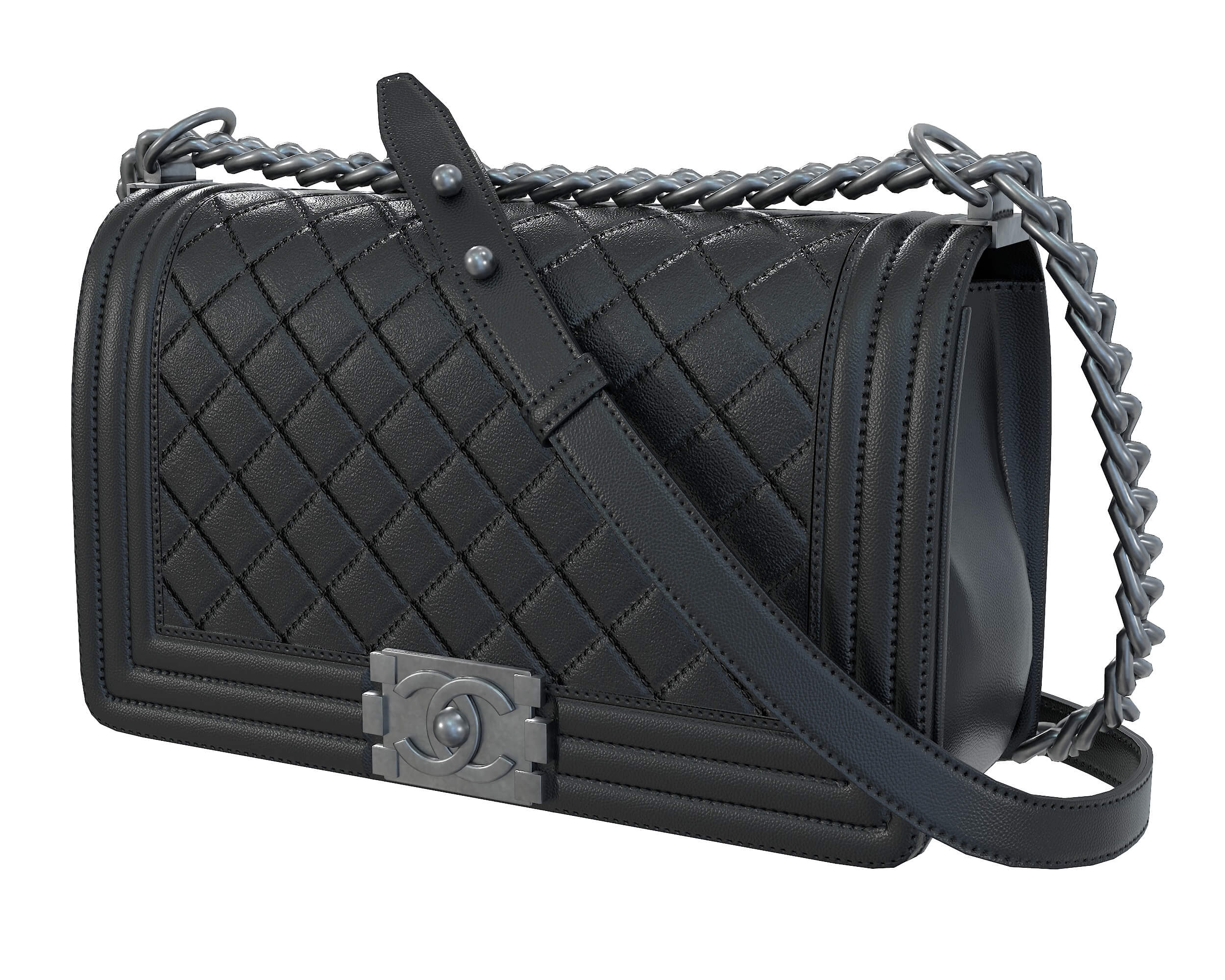Chanel Boy Handbag Black - 3D Model by 3dmonk