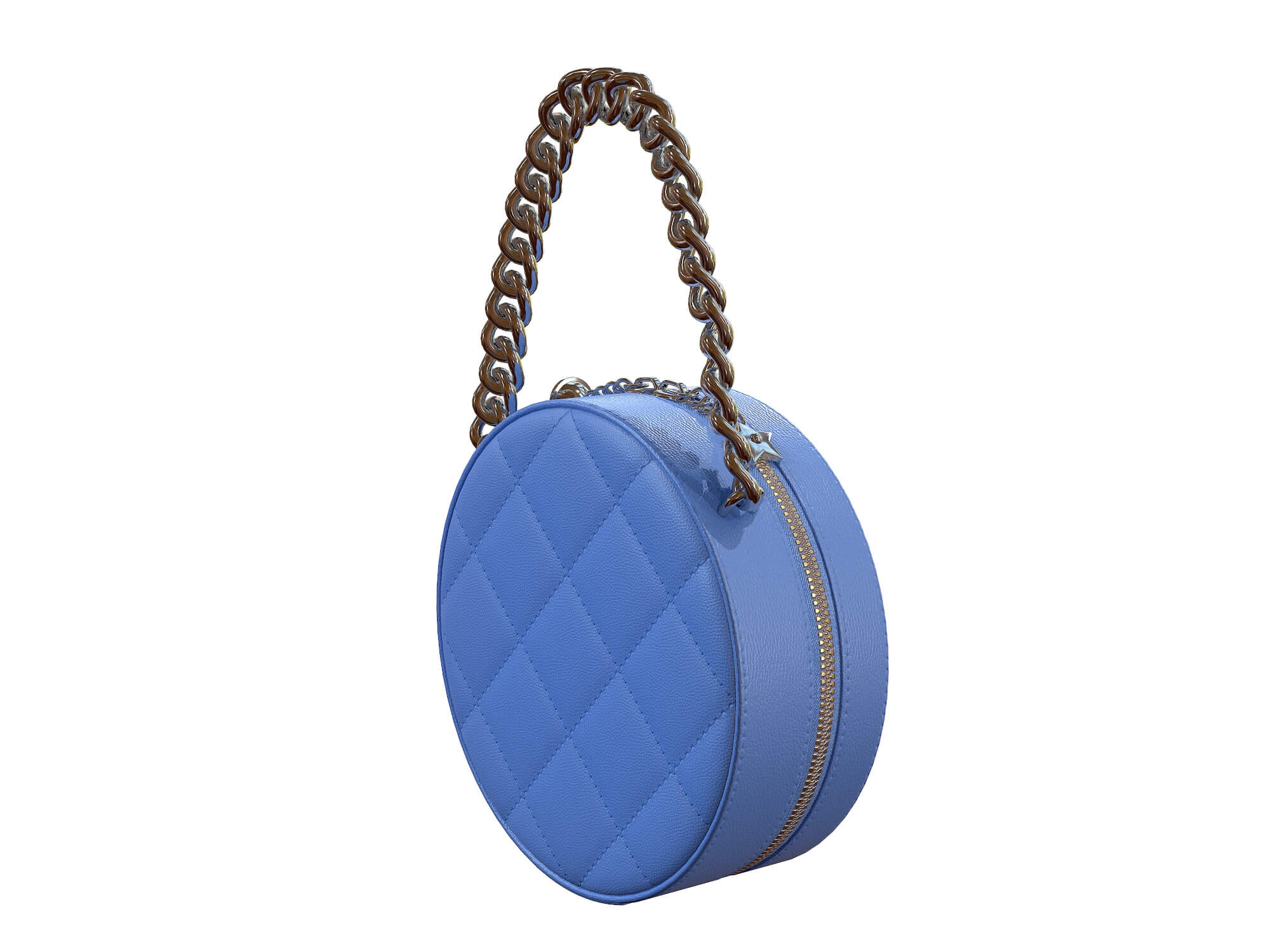 Chanel Chain Bag Round Earth Small Logo Blue - 3D Model by 3dmonk