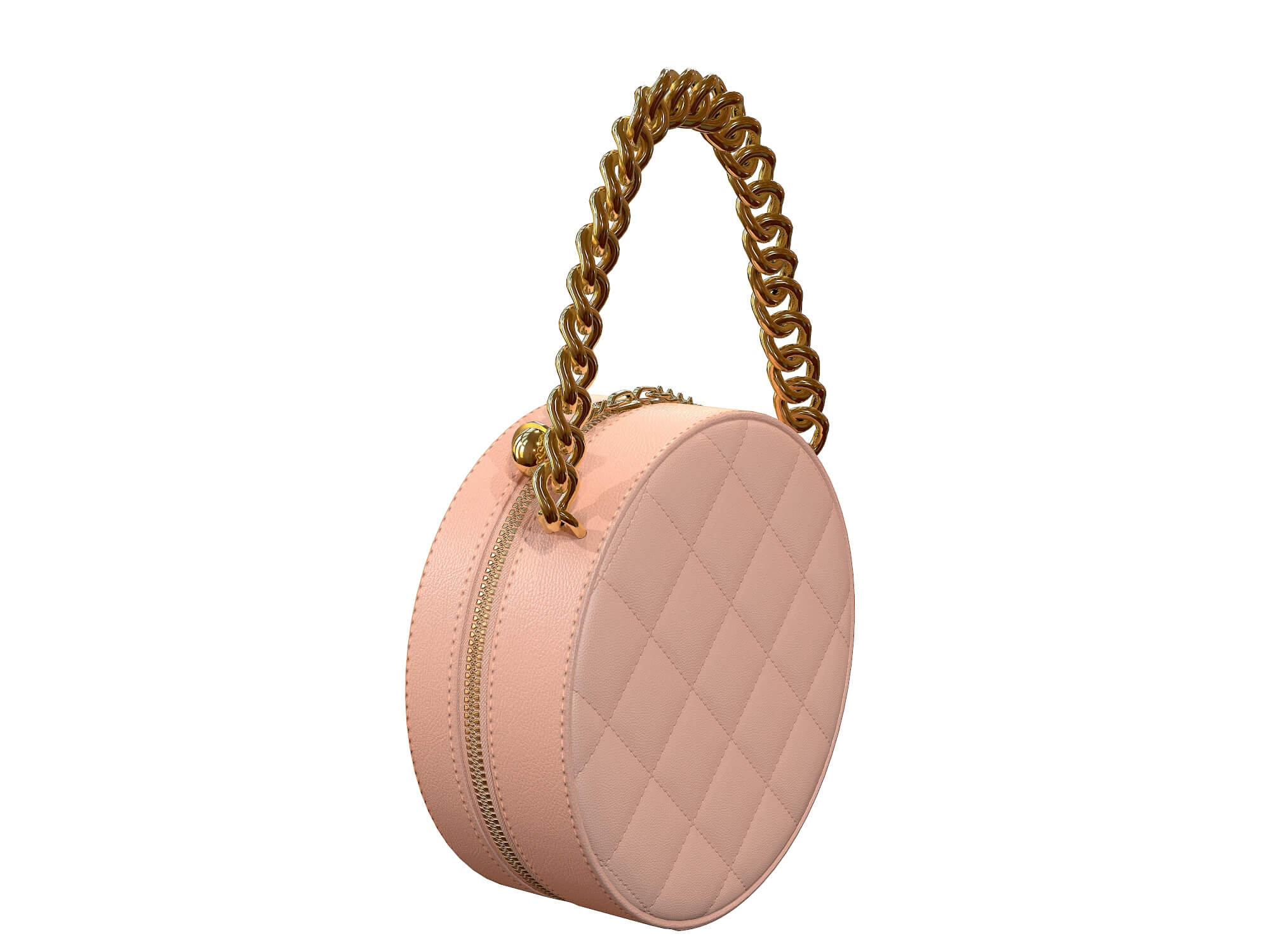 Chanel Chain Bag Round Earth Big Logo Cream - 3D Model by 3dmonk
