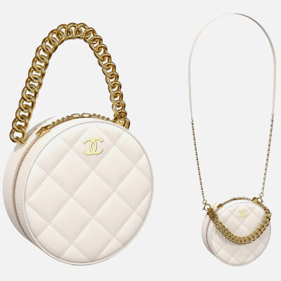 Chanel Chain Bag Round Earth Small Logo White - 3D Model by 3dmonk