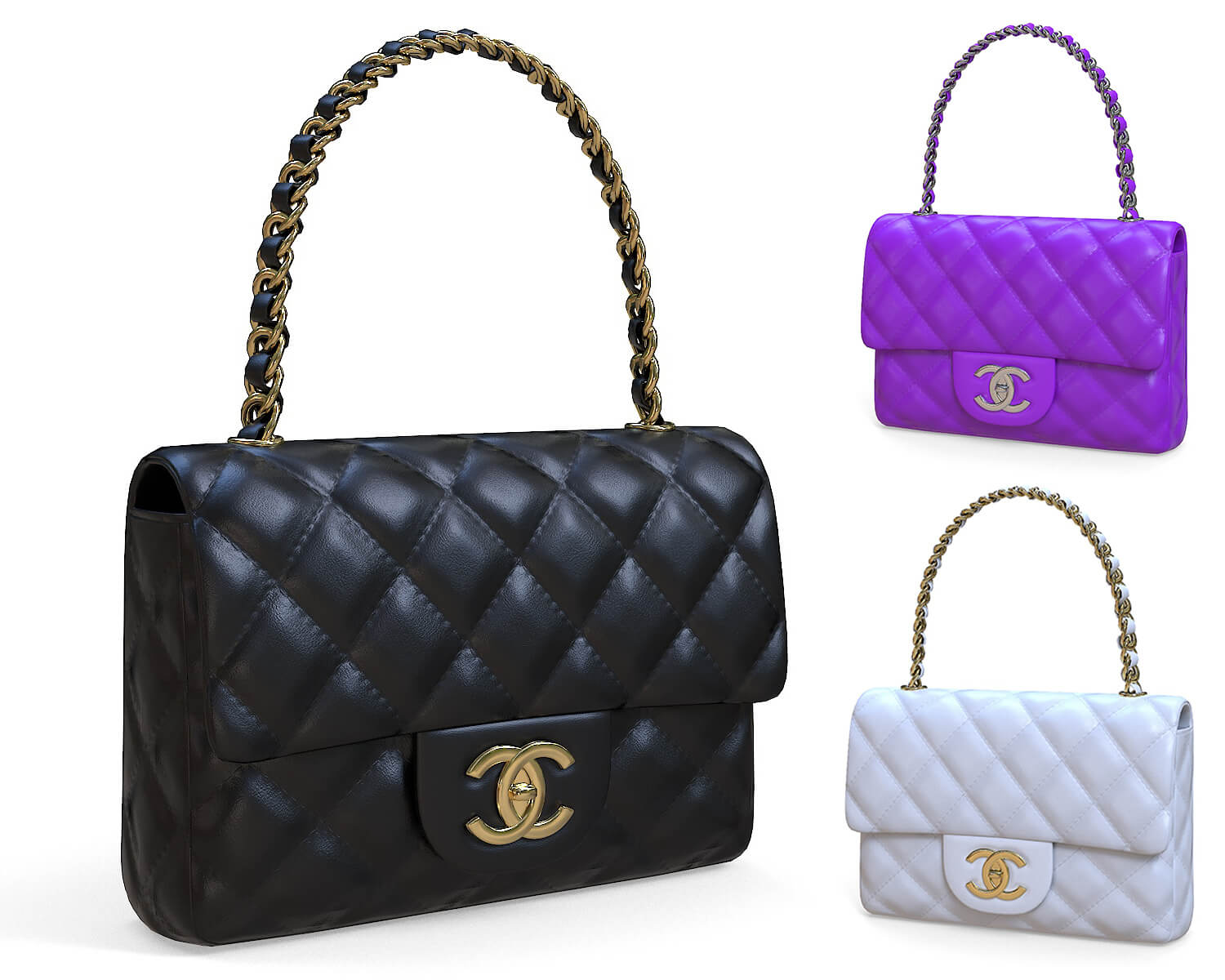 Chanel Classic Mini Flap Bag - 3D Model by 3dmonk