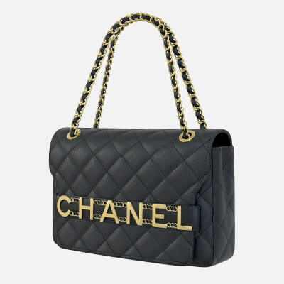 Chanel Front Logo Flap Bag Black - 3D Model by 3dmonk