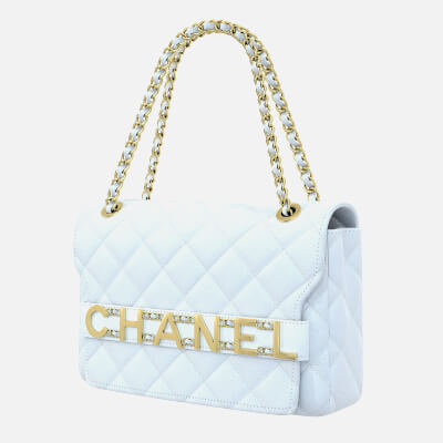 Chanel Front Logo Flap Bag White - 3D Model by 3dmonk