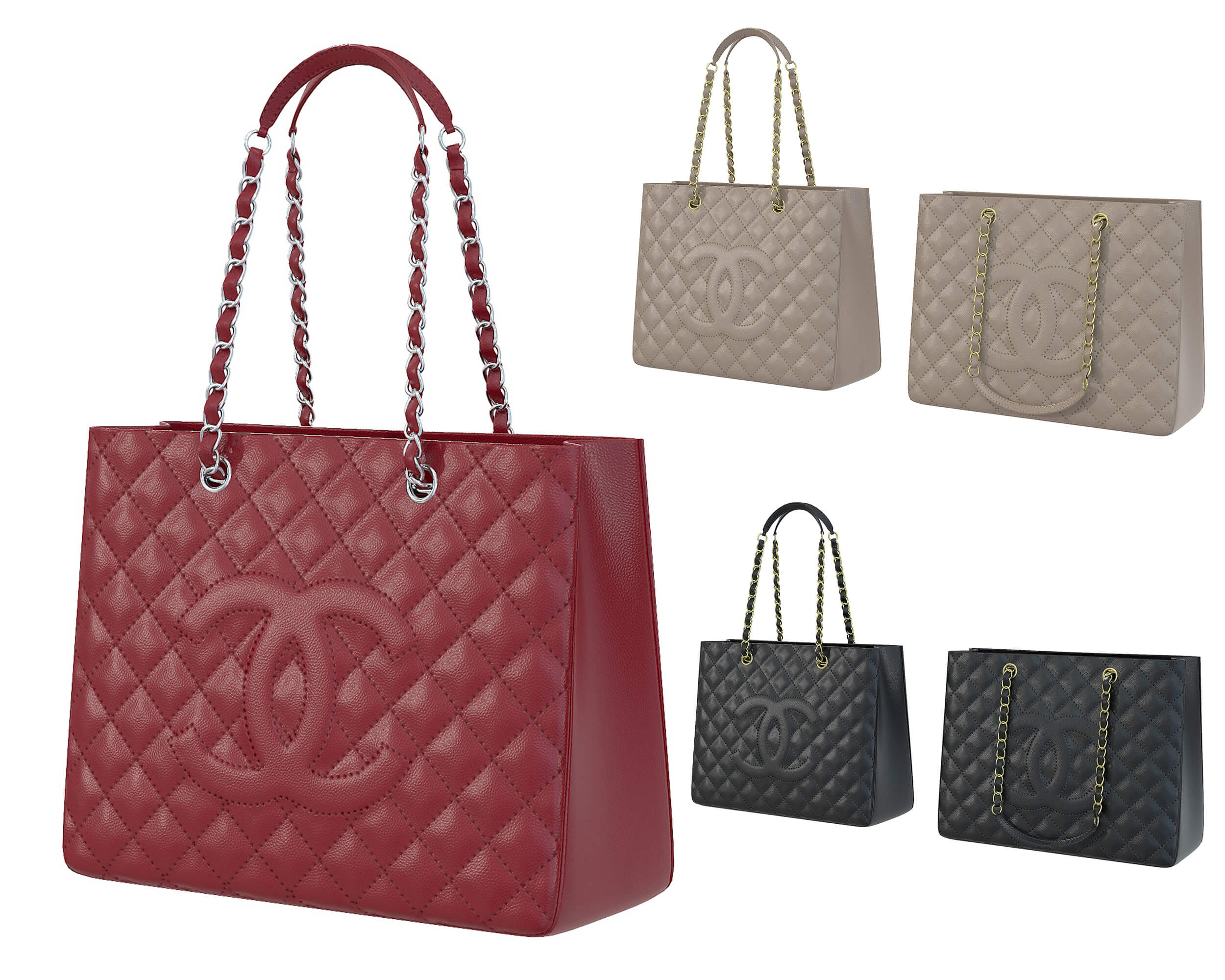 Chanel Logo Classic Shopping Tote Bag - 3D Model by 3dmonk