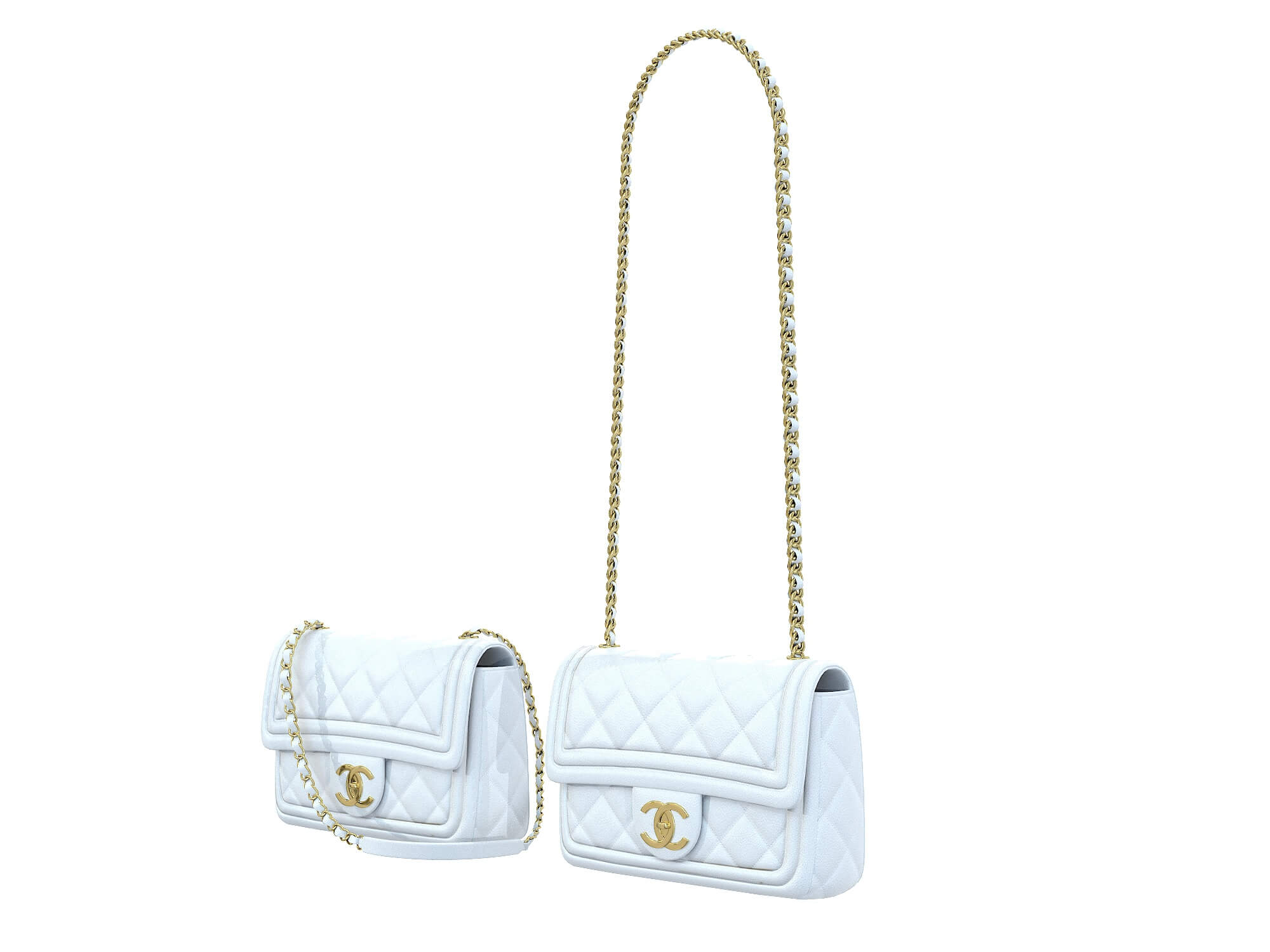 Chanel Mini Flap Bag White - 3D Model by 3dmonk