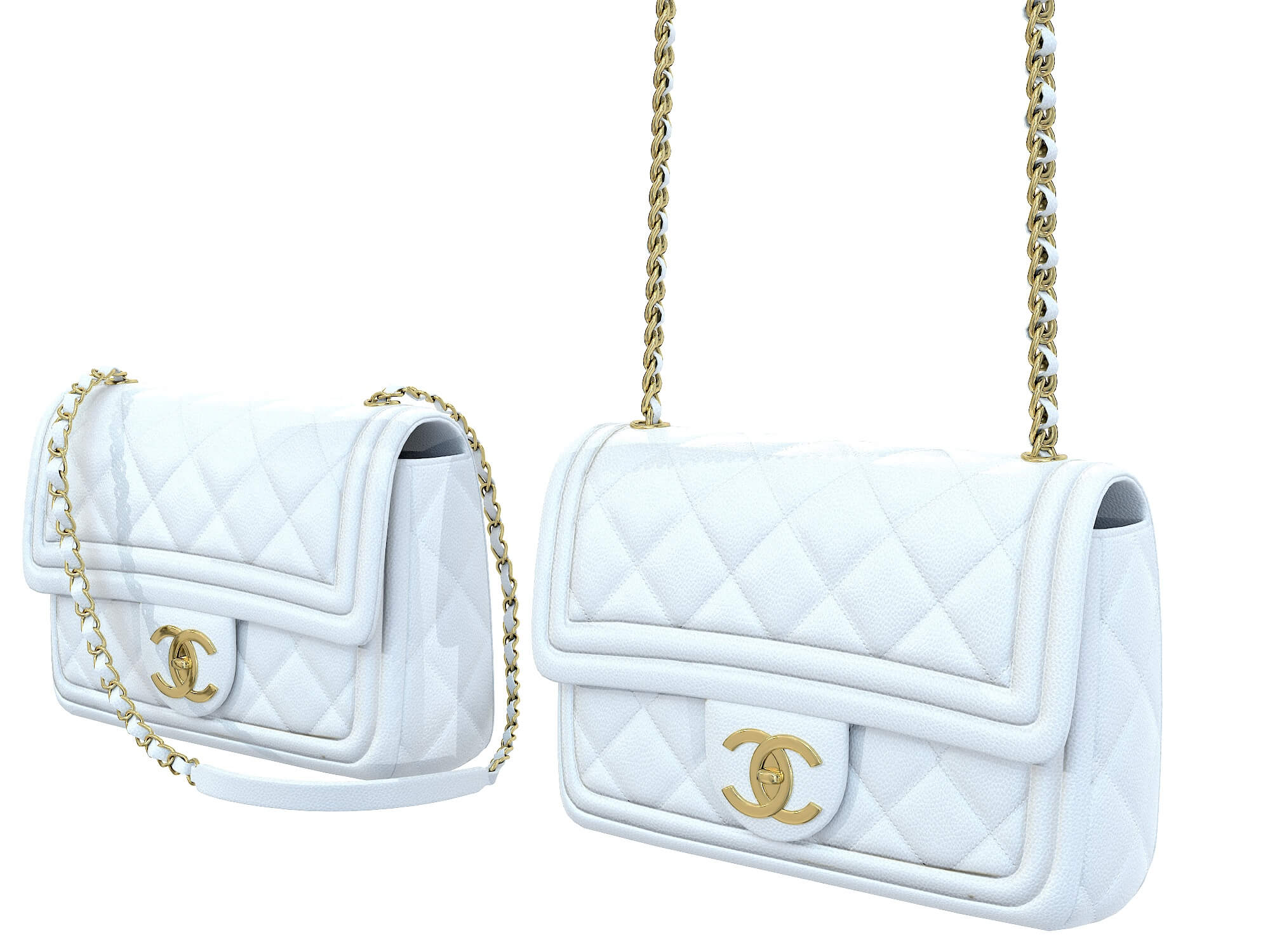 Chanel Mini Flap Bag White - 3D Model by 3dmonk