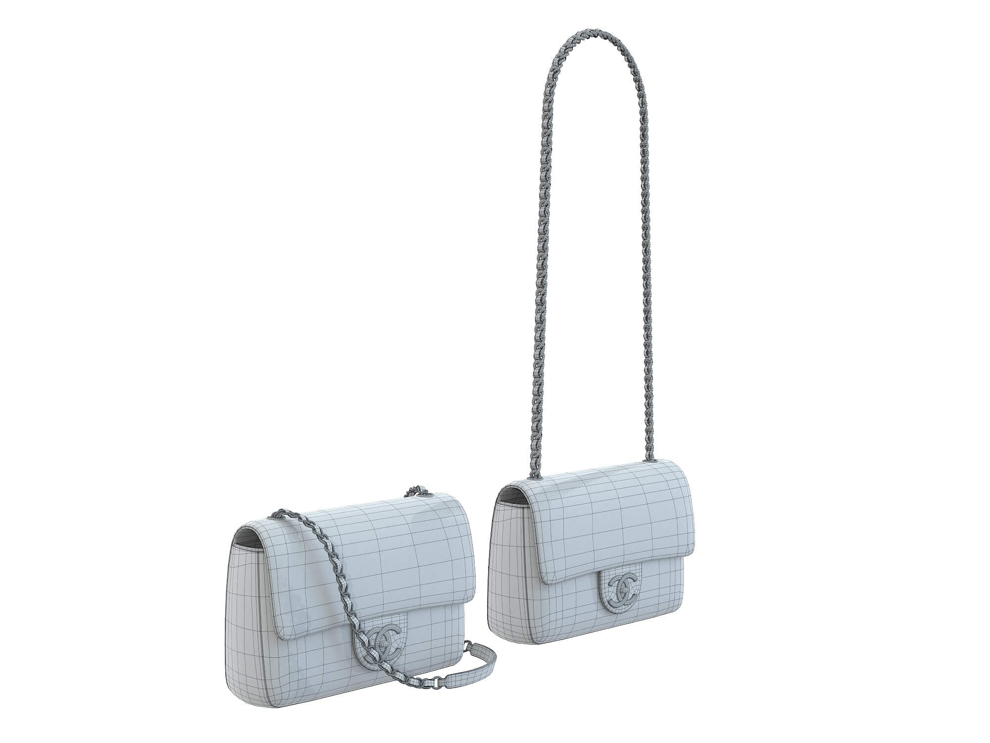 Chanel Mini Flap Bag White - 3D Model by 3dmonk