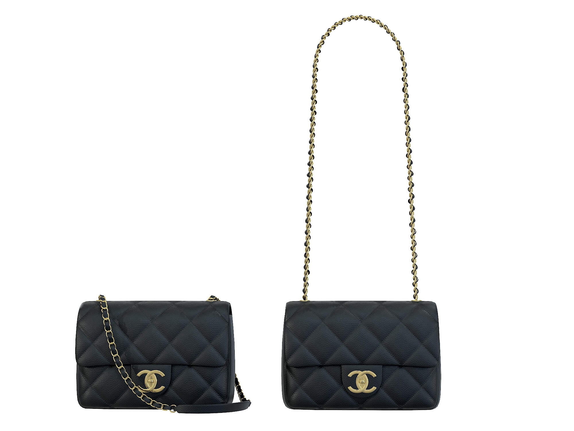 Chanel Mini Flap Bag Black - 3D Model by 3dmonk