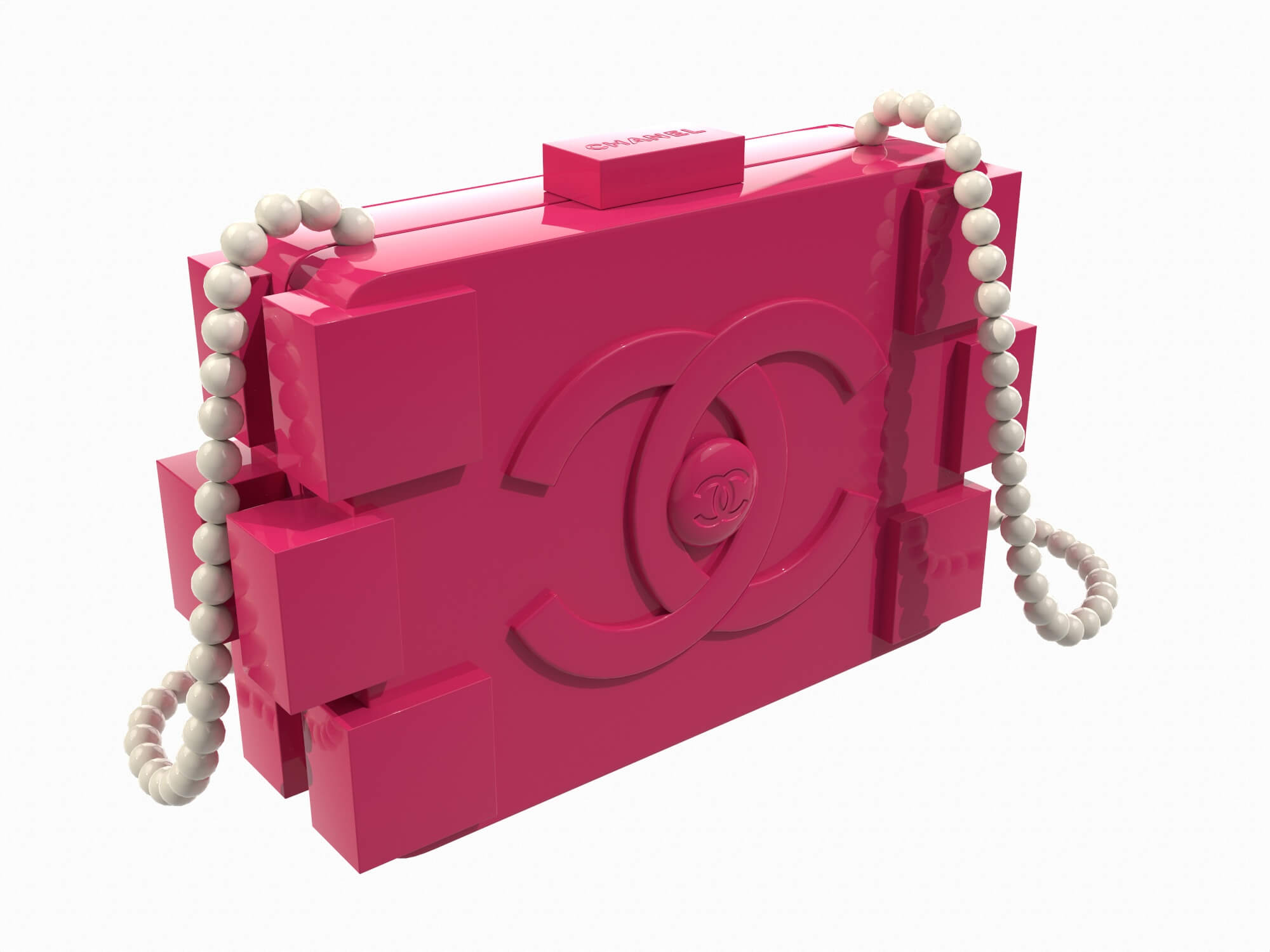 Chanel Pearl Lego Brick Clutch Bag Pink - 3D Model by 3dmonk