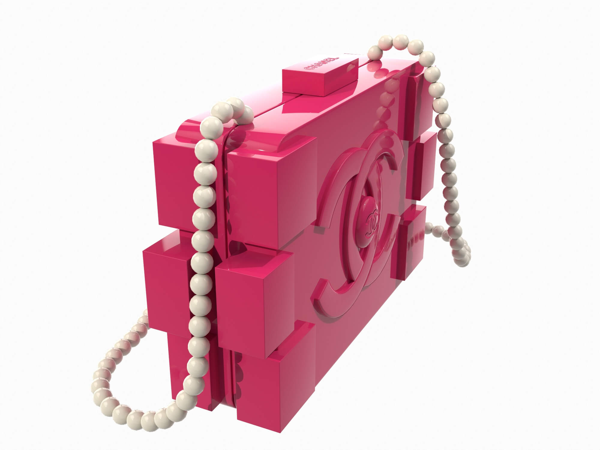 Chanel Pearl Lego Brick Clutch Bag Pink - 3D Model by 3dmonk