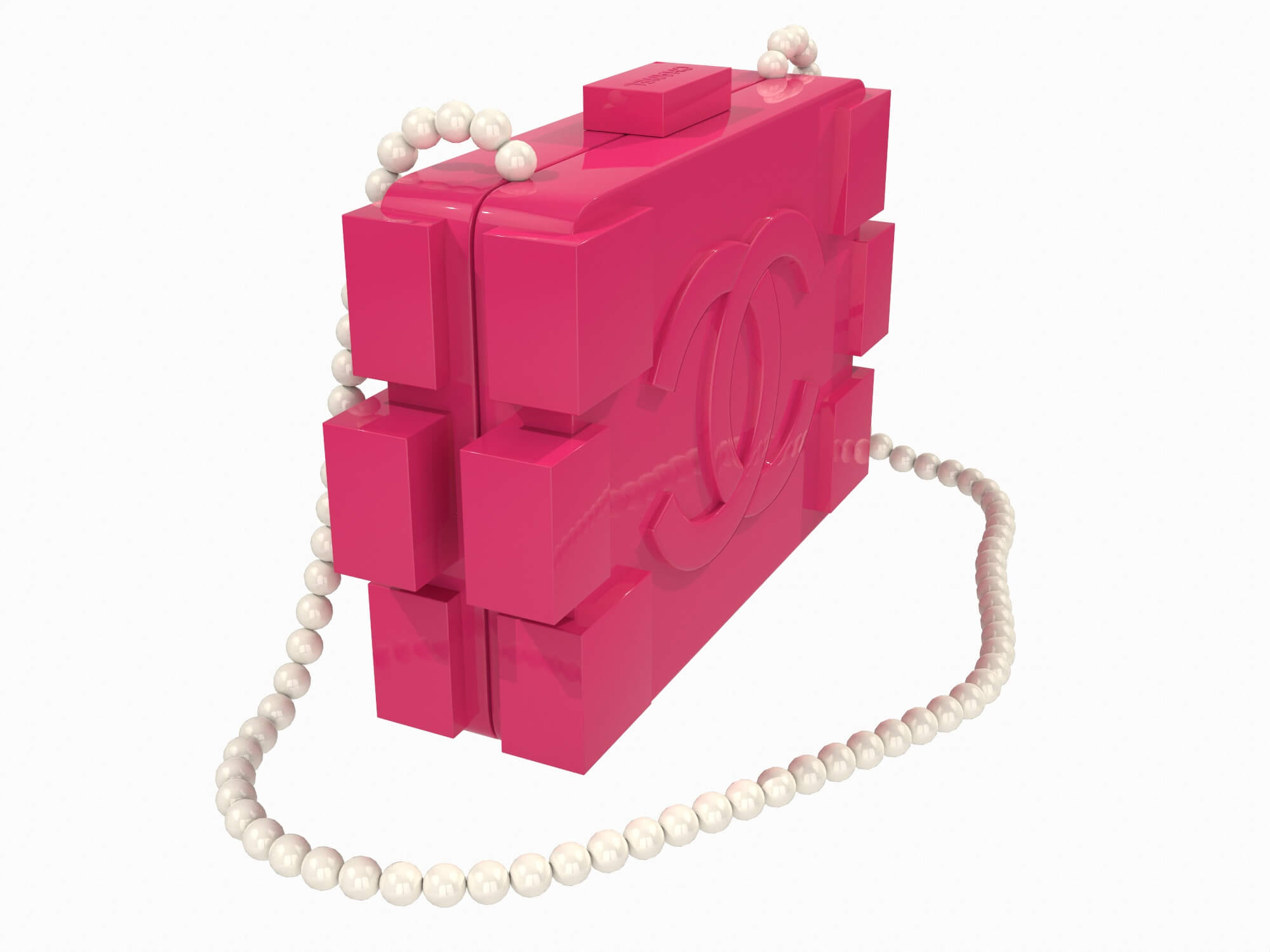 Chanel Pearl Lego Brick Clutch Bag Pink - 3D Model by 3dmonk