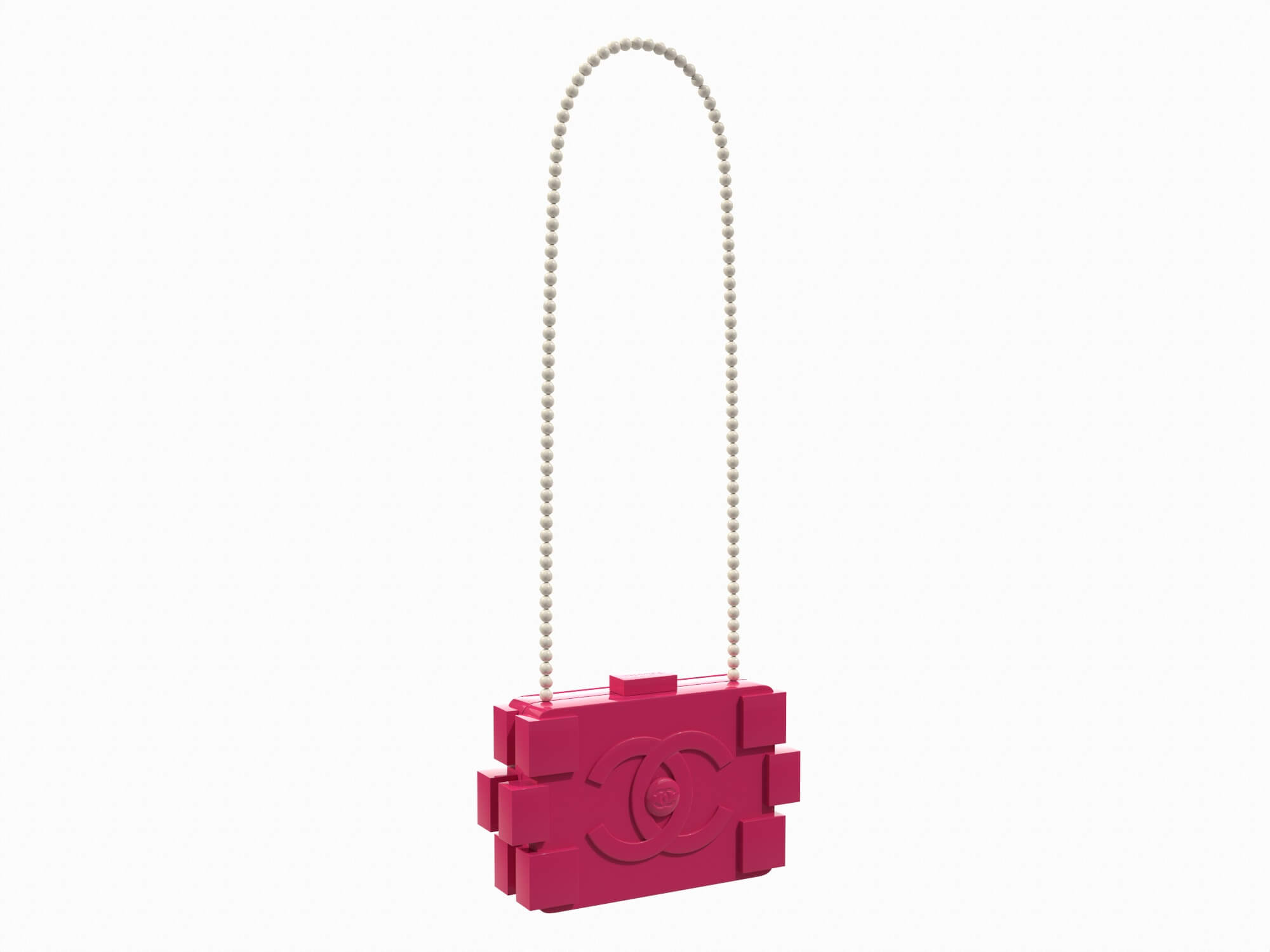 Chanel Pearl Lego Brick Clutch Bag Pink - 3D Model by 3dmonk